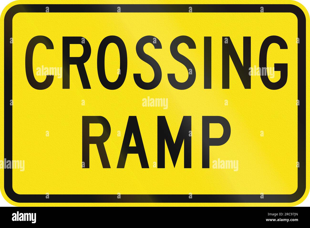 An Australian warning traffic sign - Crossing ramp Stock Photo - Alamy