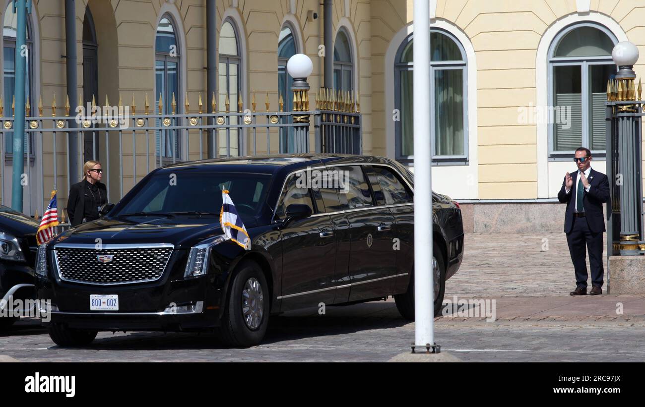 Helsinki, Finland. 13th July, 2023. A security guard instructs the ...