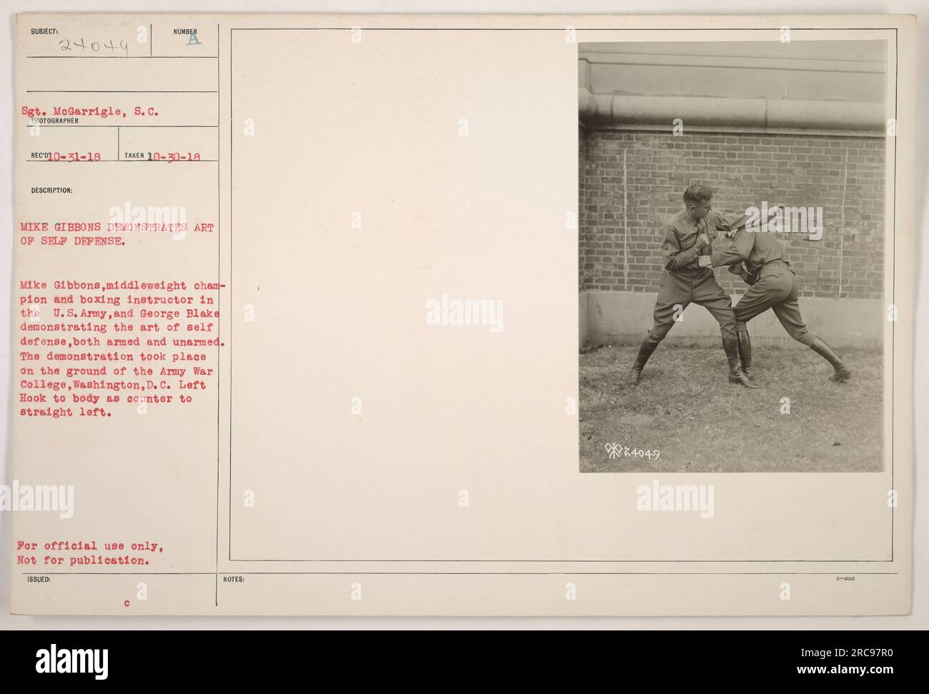 In this photograph, taken on October 30, 1918 by Sgt. McGarrigle, Mike ...