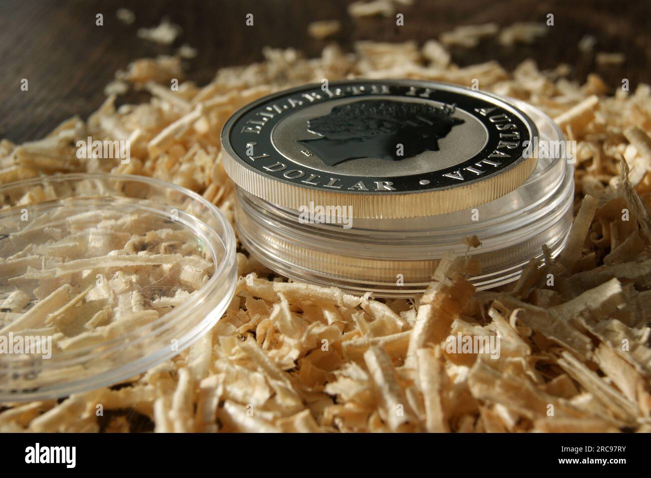 Australian silver investment coins in capsules. One ounce of pure ...