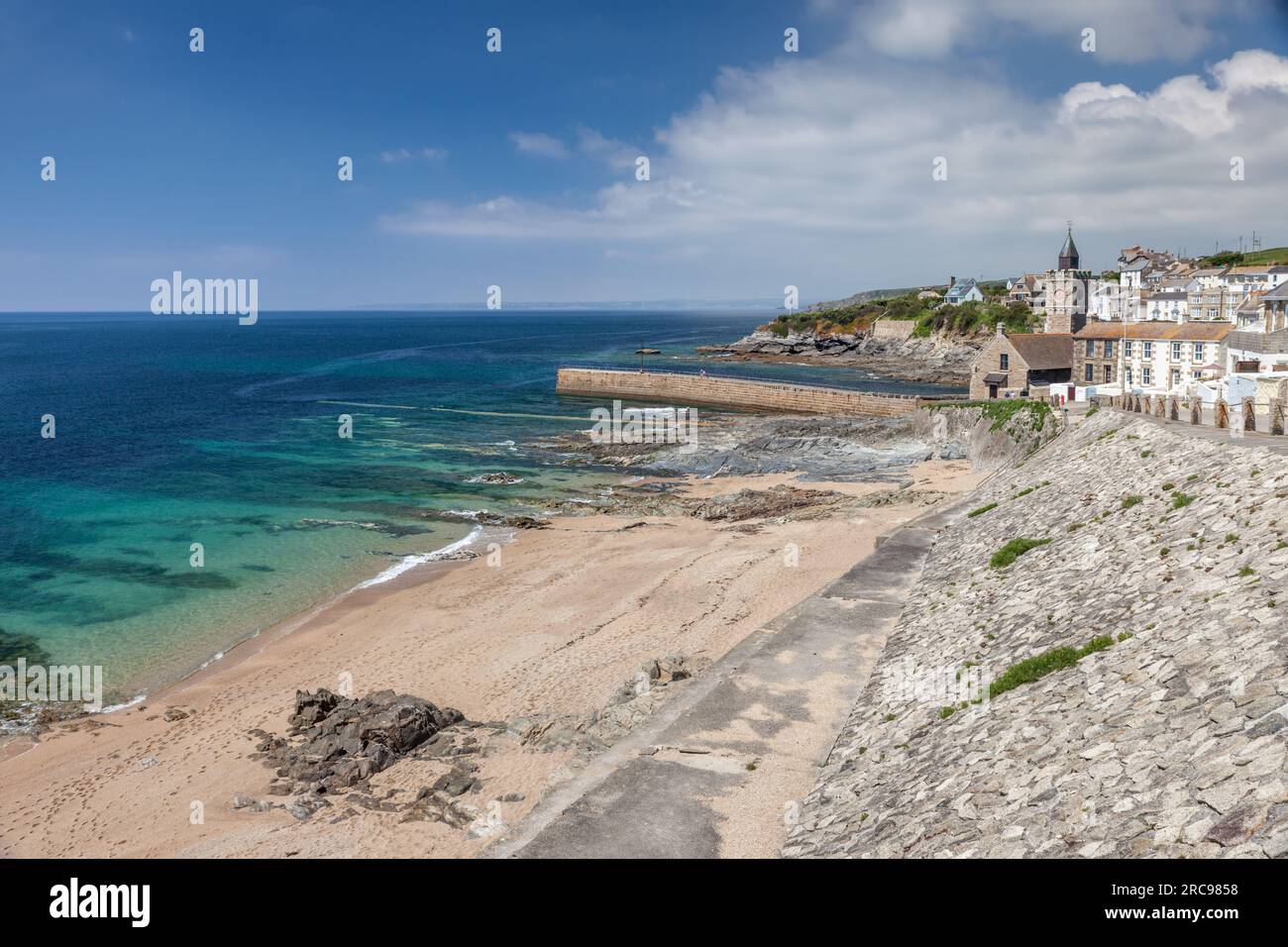 geography / travel, Great Britain, Cornwall, Porthleven, quay wall at ...
