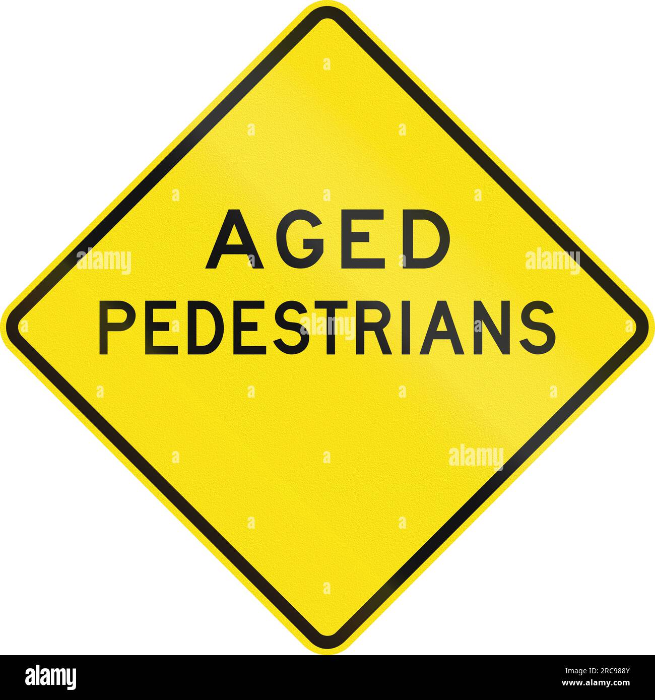 Historic Australian warning road sign - Aged Pedestrians Stock Photo ...
