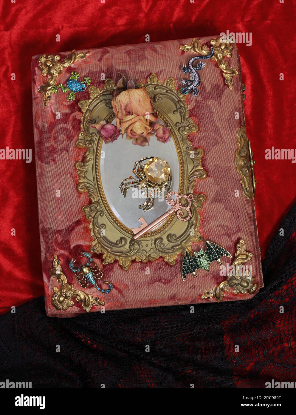 Antique Book With Colorful Gemstones. Fairy Tale Scary Book With ...