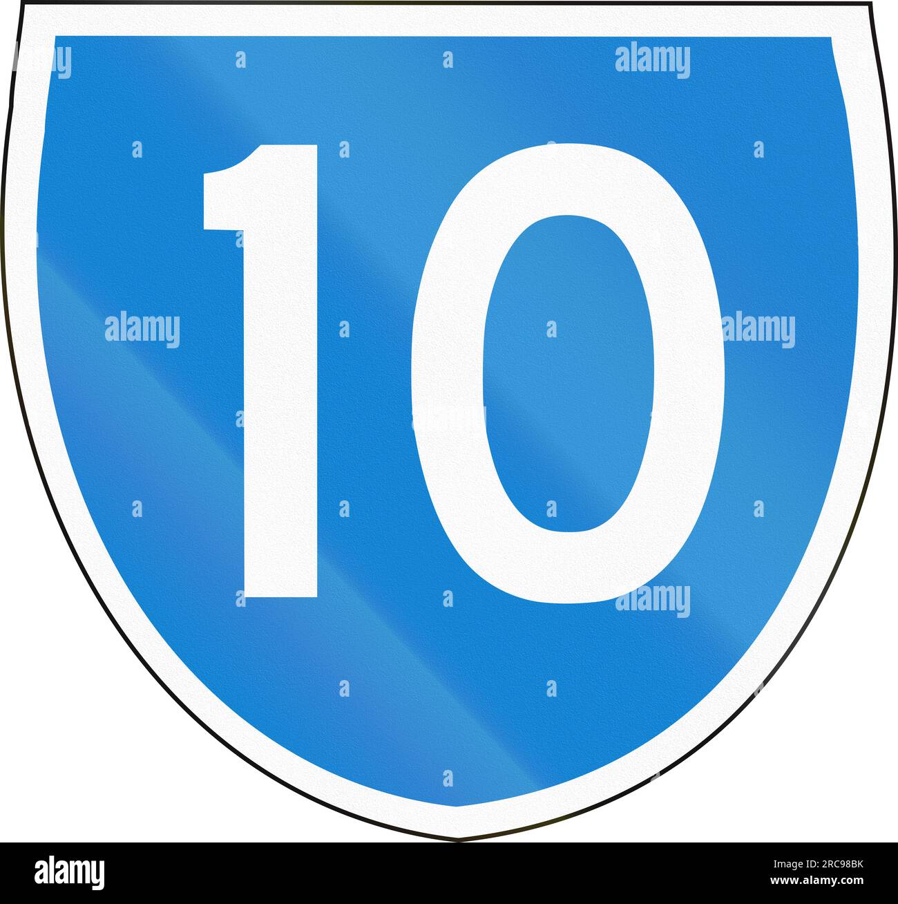 Australian state route shield - with number 10 Stock Photo - Alamy