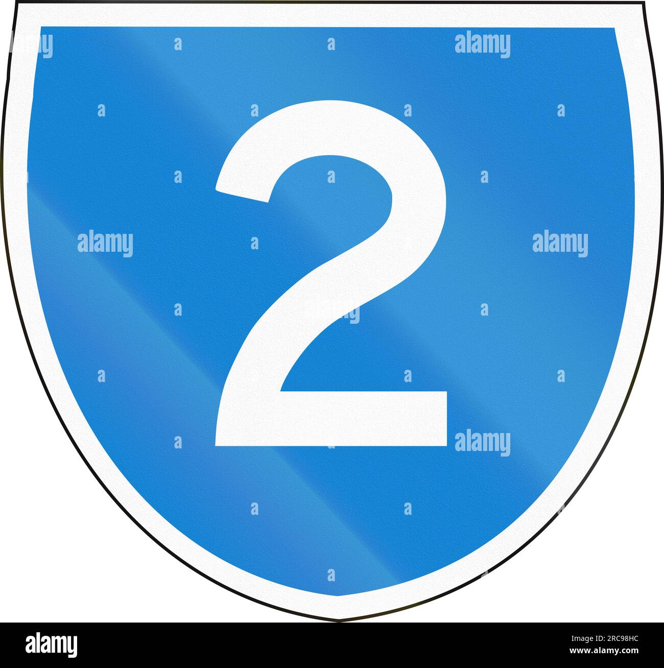 Australian state route shield - with number 2 Stock Photo - Alamy