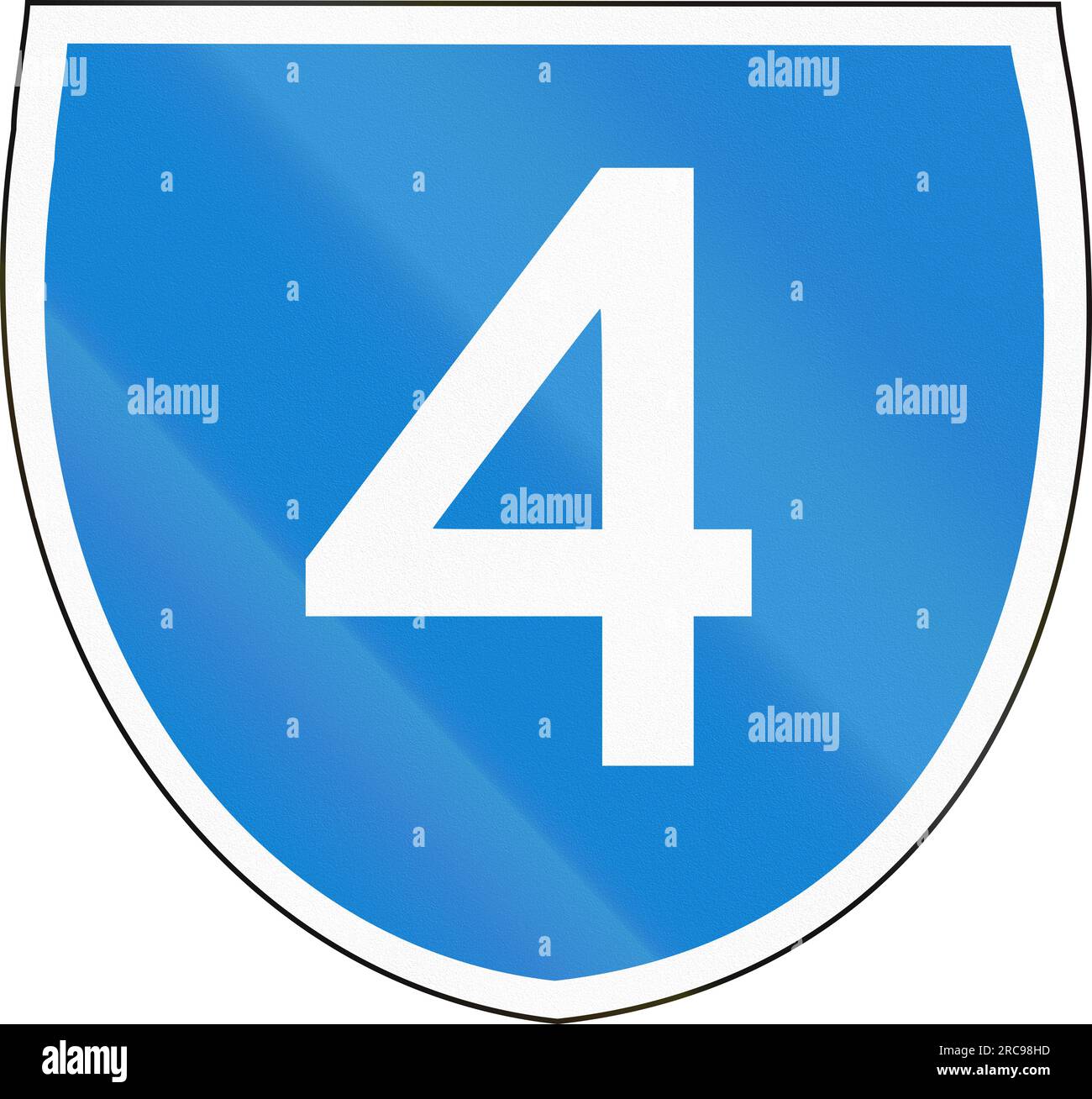 Australian state route shield - with number 4 Stock Photo - Alamy