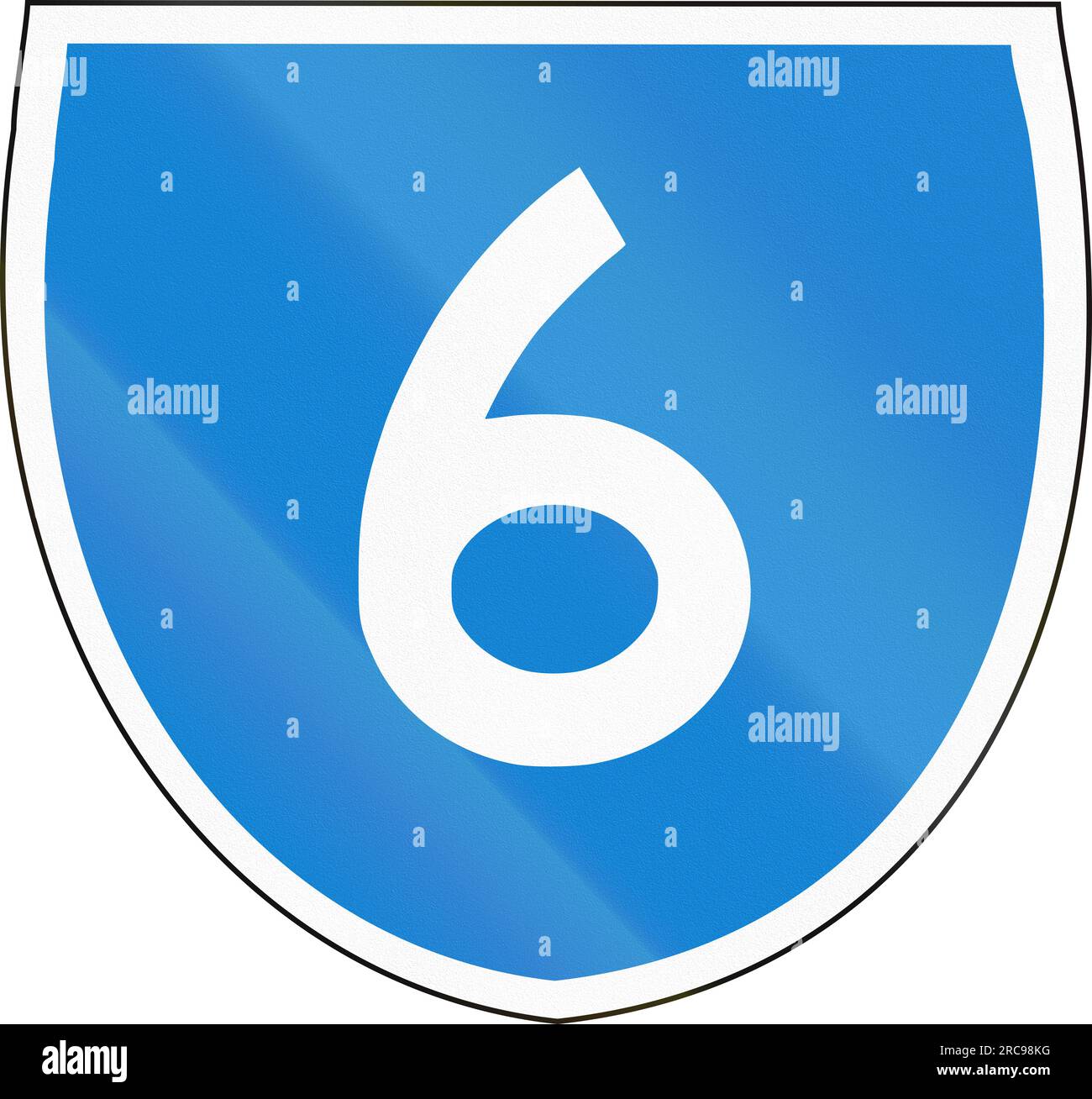Australian state route shield - with number 6 Stock Photo - Alamy