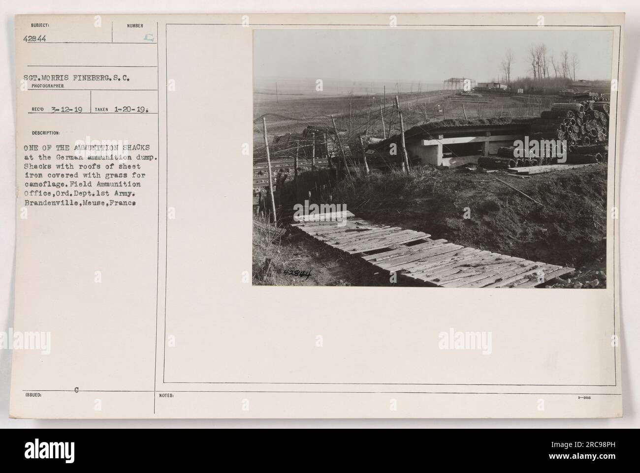 A photograph showing one of the ammunition shacks at a German ...