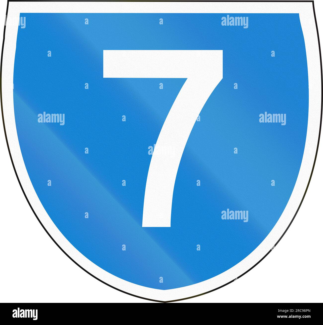 Australian state route shield - with number 7 Stock Photo - Alamy