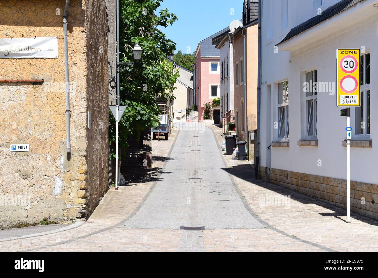 Narrow Village Street in Ehnen Stock Photo - Alamy