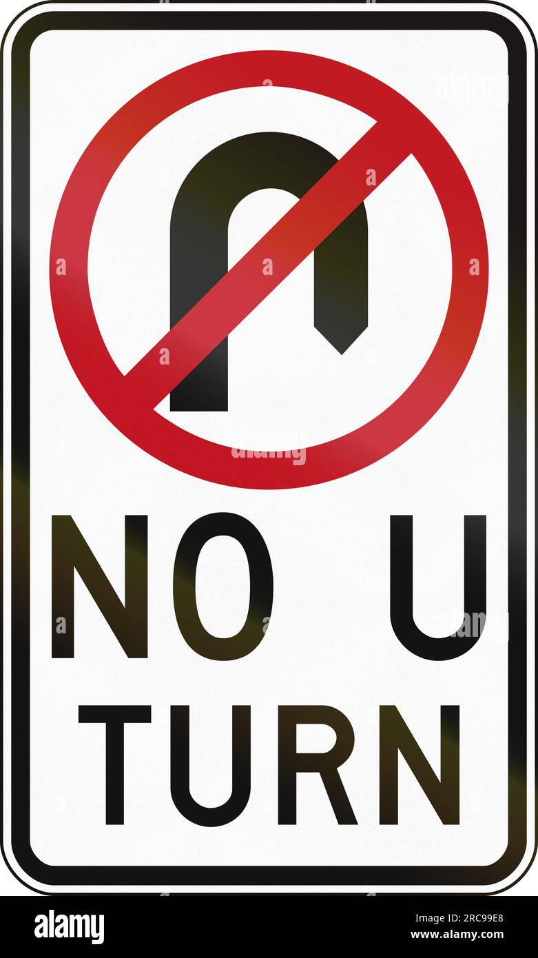 Australian traffic sign - No U-Turn Stock Photo - Alamy