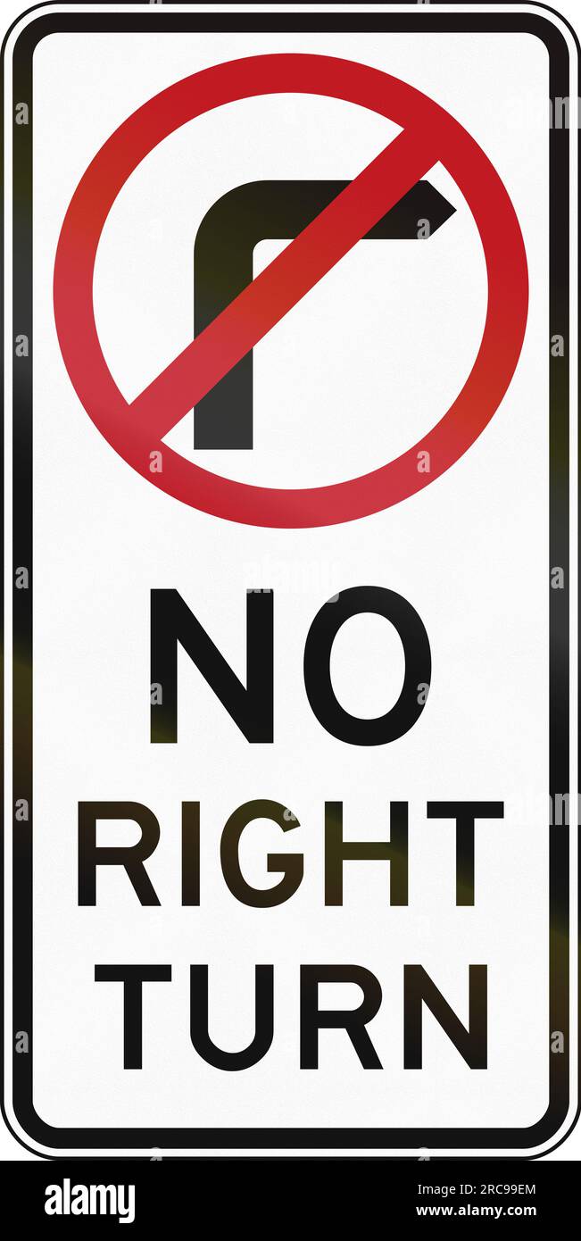 Australian traffic sign - No Right Turn Stock Photo - Alamy