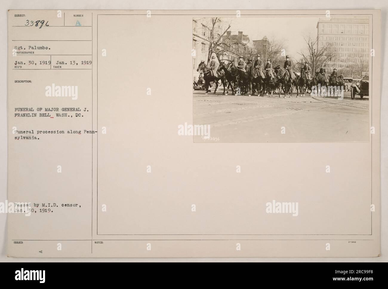 Soldiers marching in a funeral procession for Major General J. Franklin ...