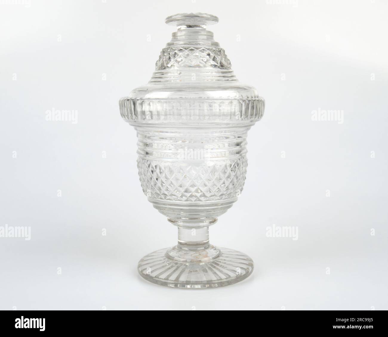 Antique Georgian Victorian cut glass vase and cover Stock Photo - Alamy