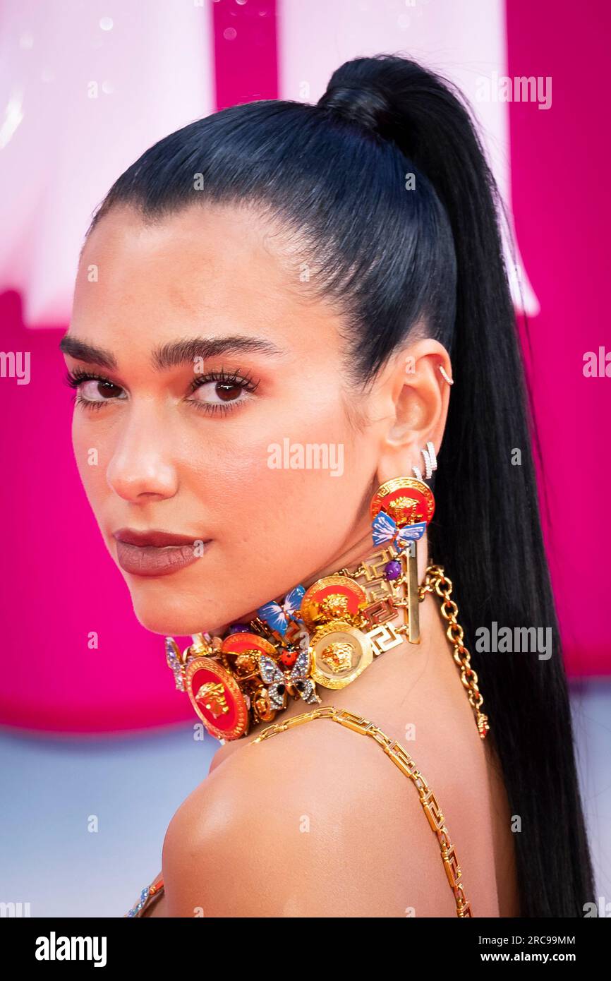 Dua Lipa poses for photographers upon arrival at the premiere of the ...