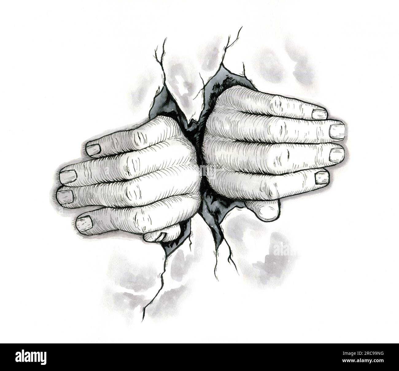 Person Breaking Through Wall