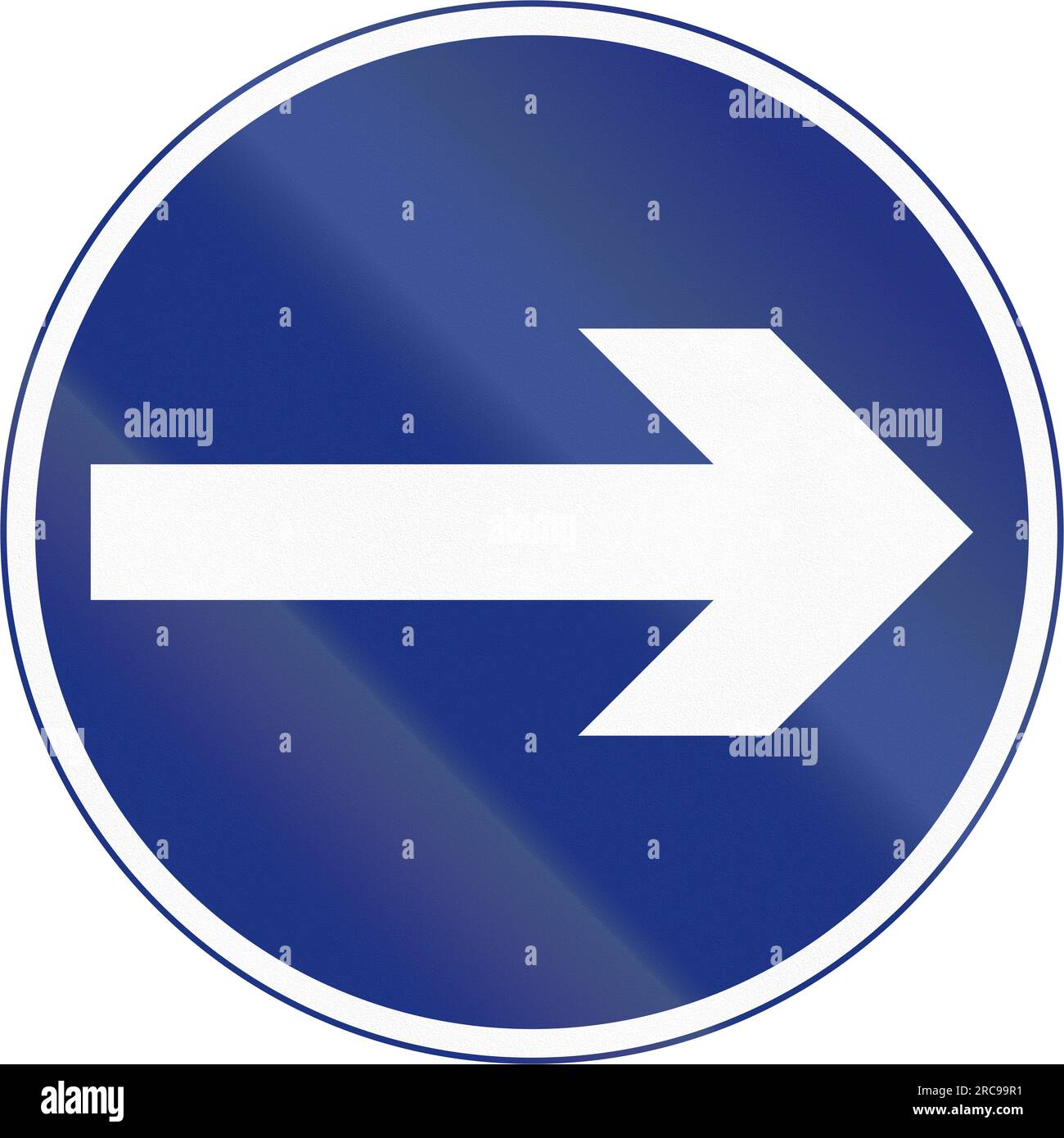 An Irish traffic sign - Turn right Stock Photo - Alamy