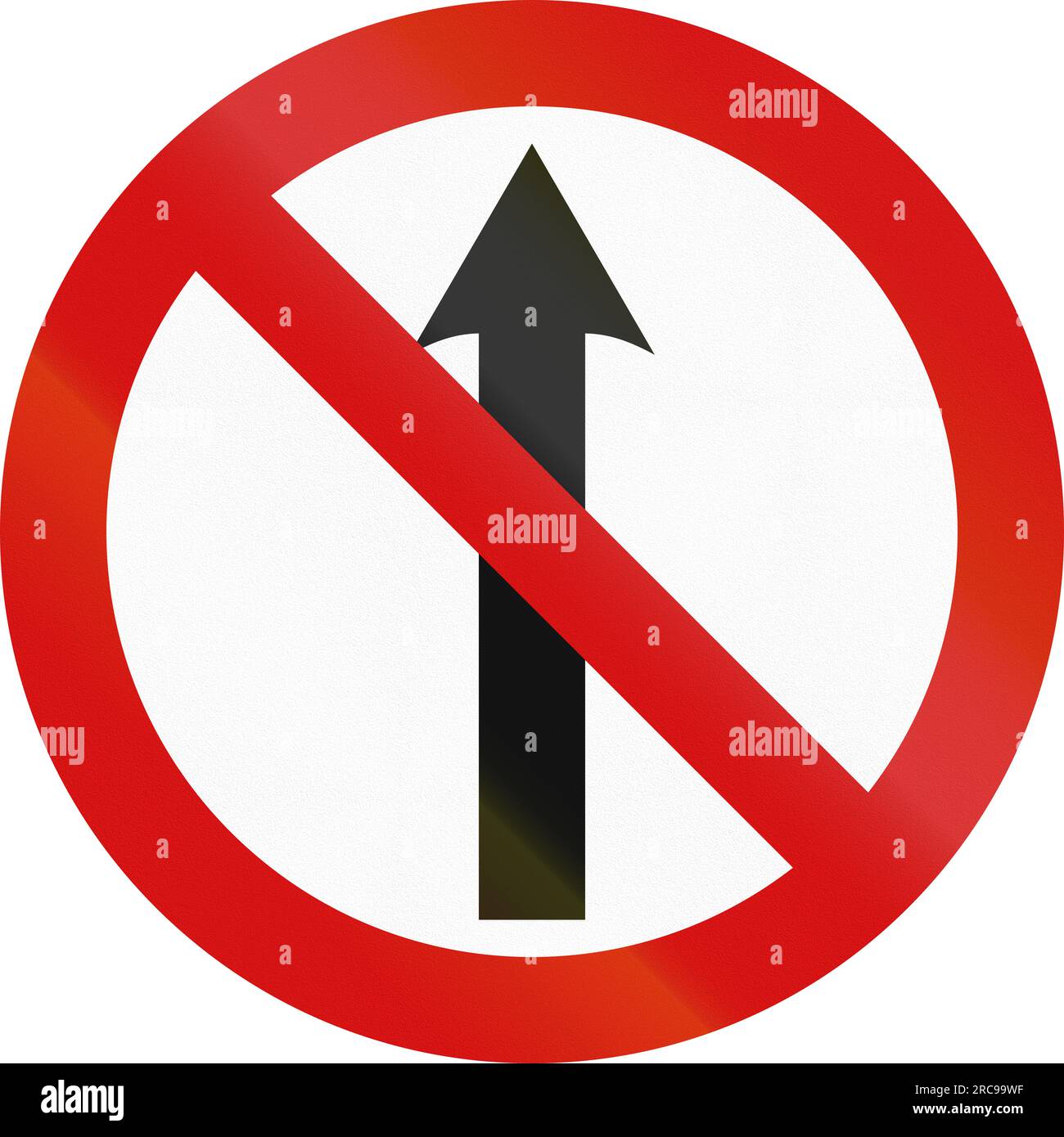 Ireland traffic sign - No straight through Stock Photo - Alamy