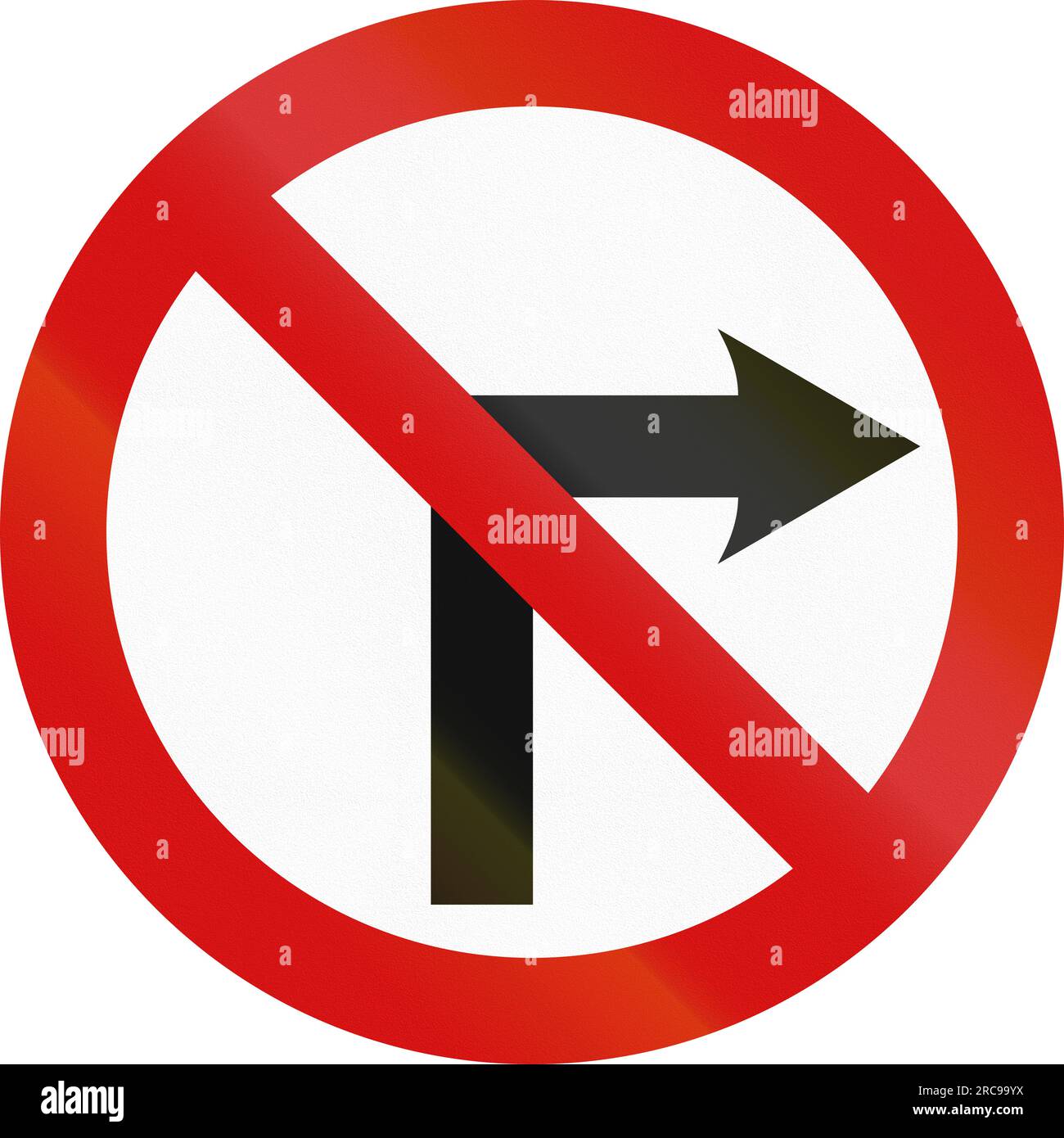 Ireland regulatory sign - no right turn Stock Photo - Alamy