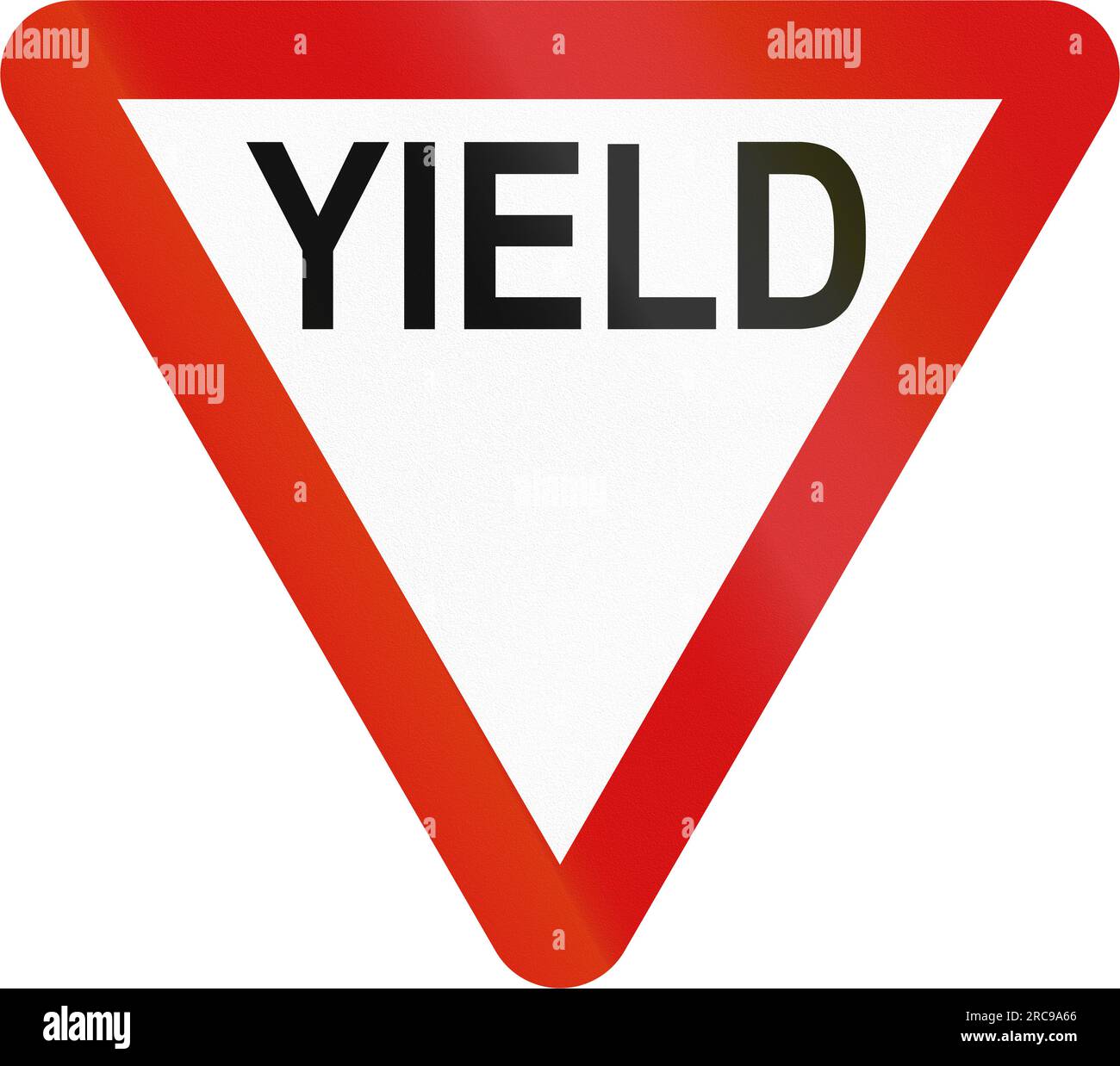 Irish traffic sign: Yield sign - Version in English Stock Photo - Alamy