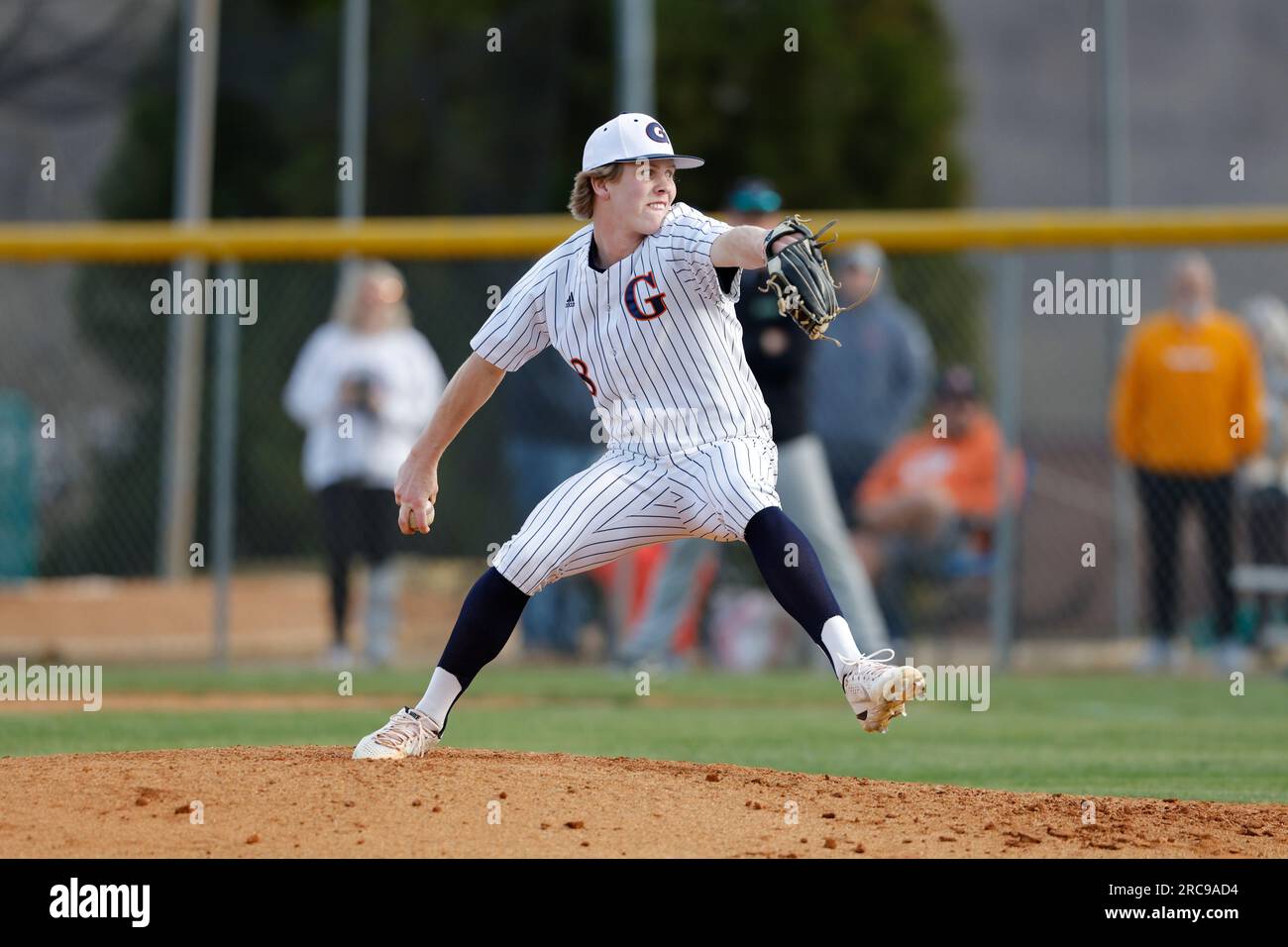 Grainger Grizzlies starting pitcher Brady Smith (8) in action against ...