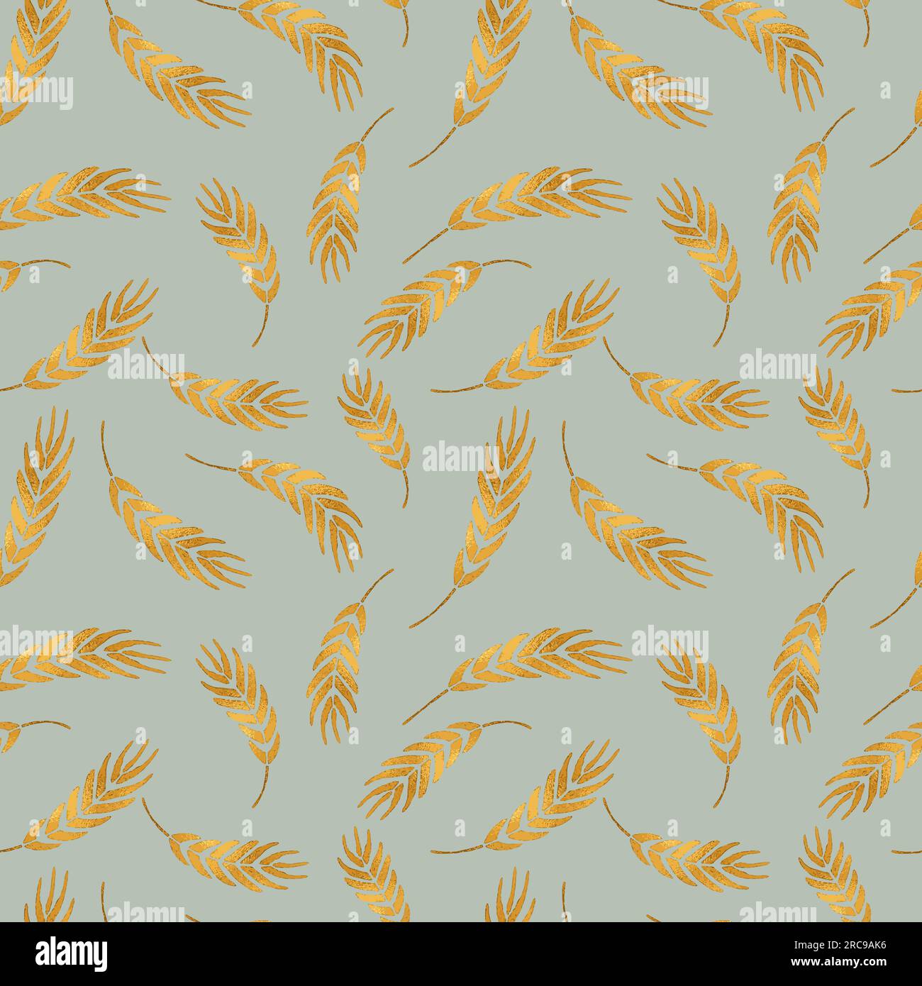 Wheat plant seamless harvest pattern for textile design, vector ...