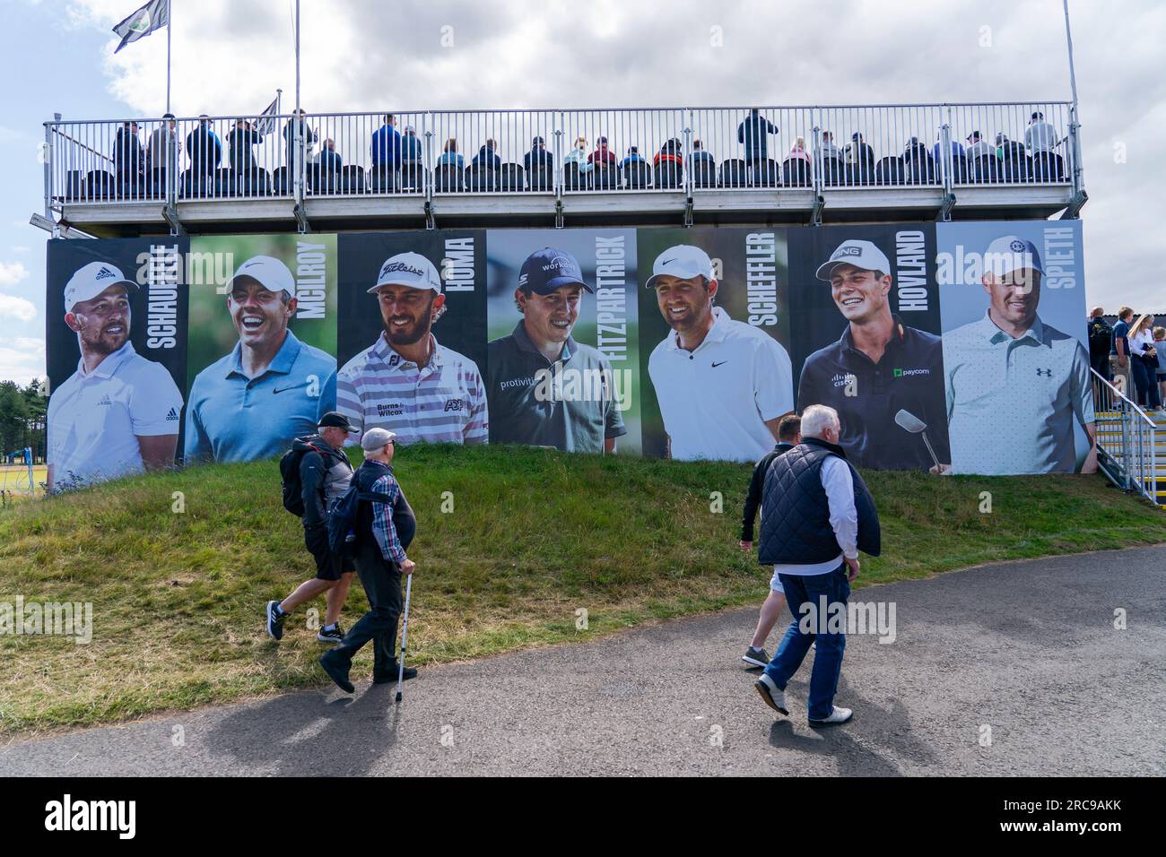 North Berwick, East Lothian, Scotland, UK. 13th July 2023. Large billboard at the Genesis ...