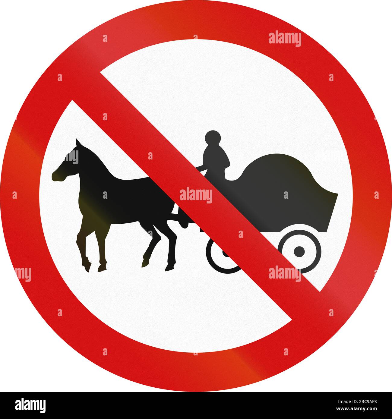 Irish sign prohibiting thoroughfare of horse drawn carriages Stock ...