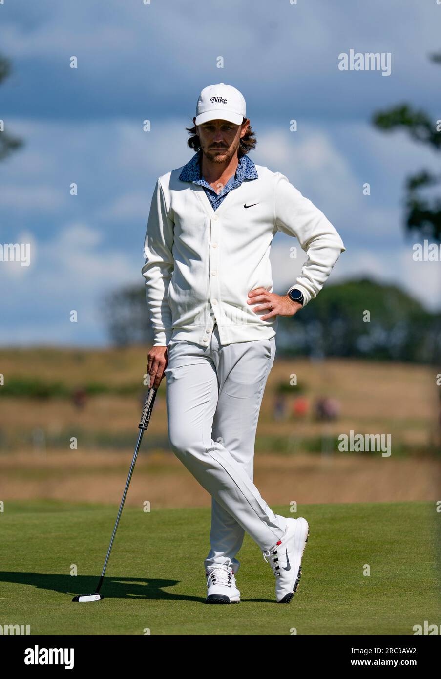 North Berwick, East Lothian, Scotland, UK. 13th July 2023. Tommy Fleetwood at the Genesis ...