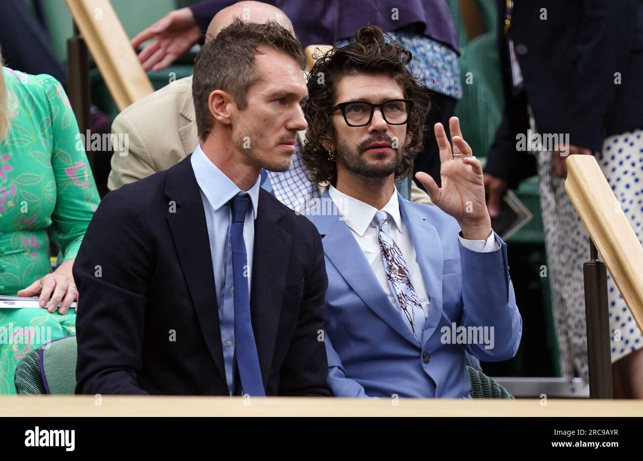 Ben Whishaw and James Whishaw (left) in the royal box on day eleven of ...