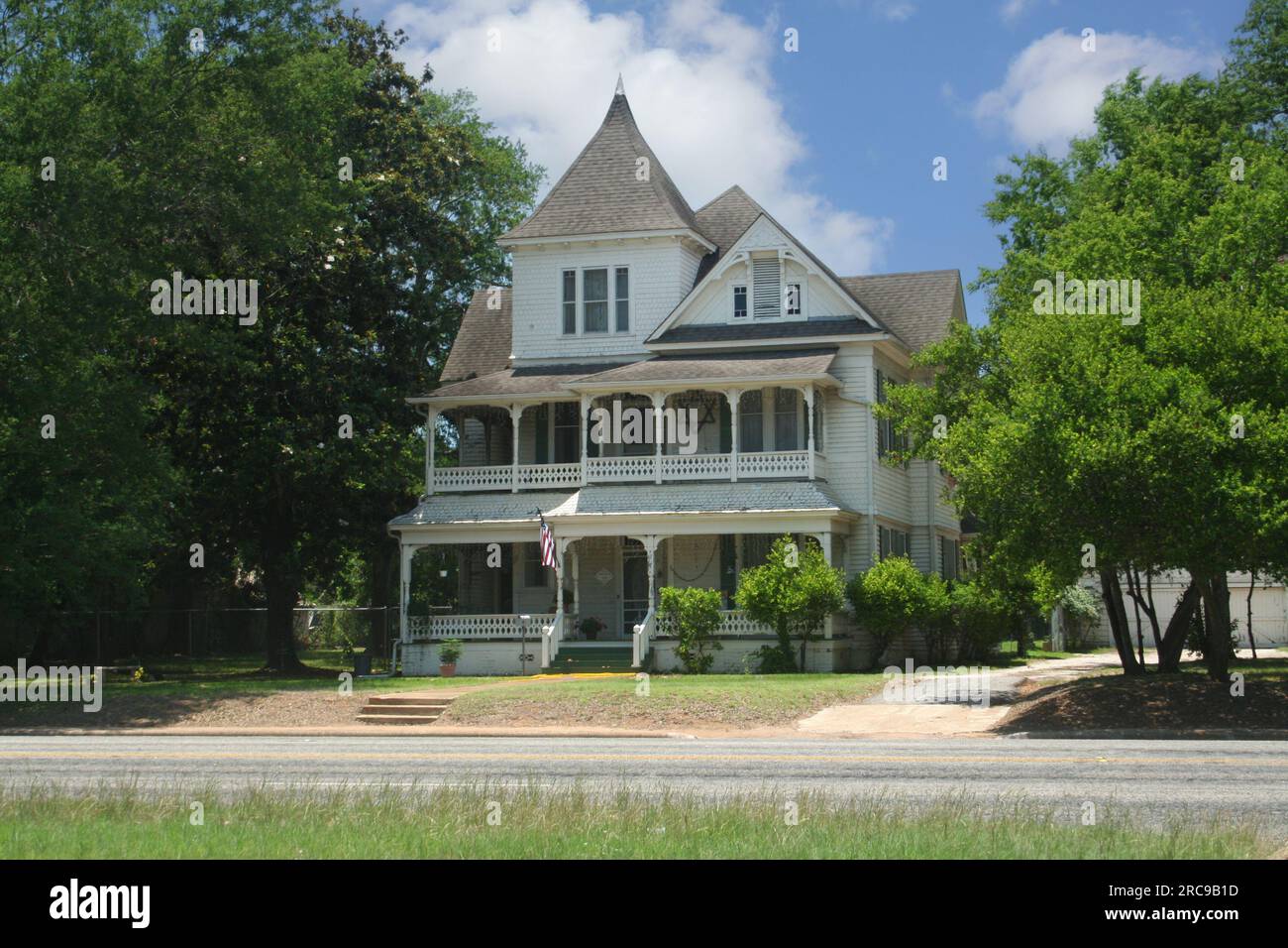 Historic Victorian Mansion Located in Rural East Texas With Blue Sky ...