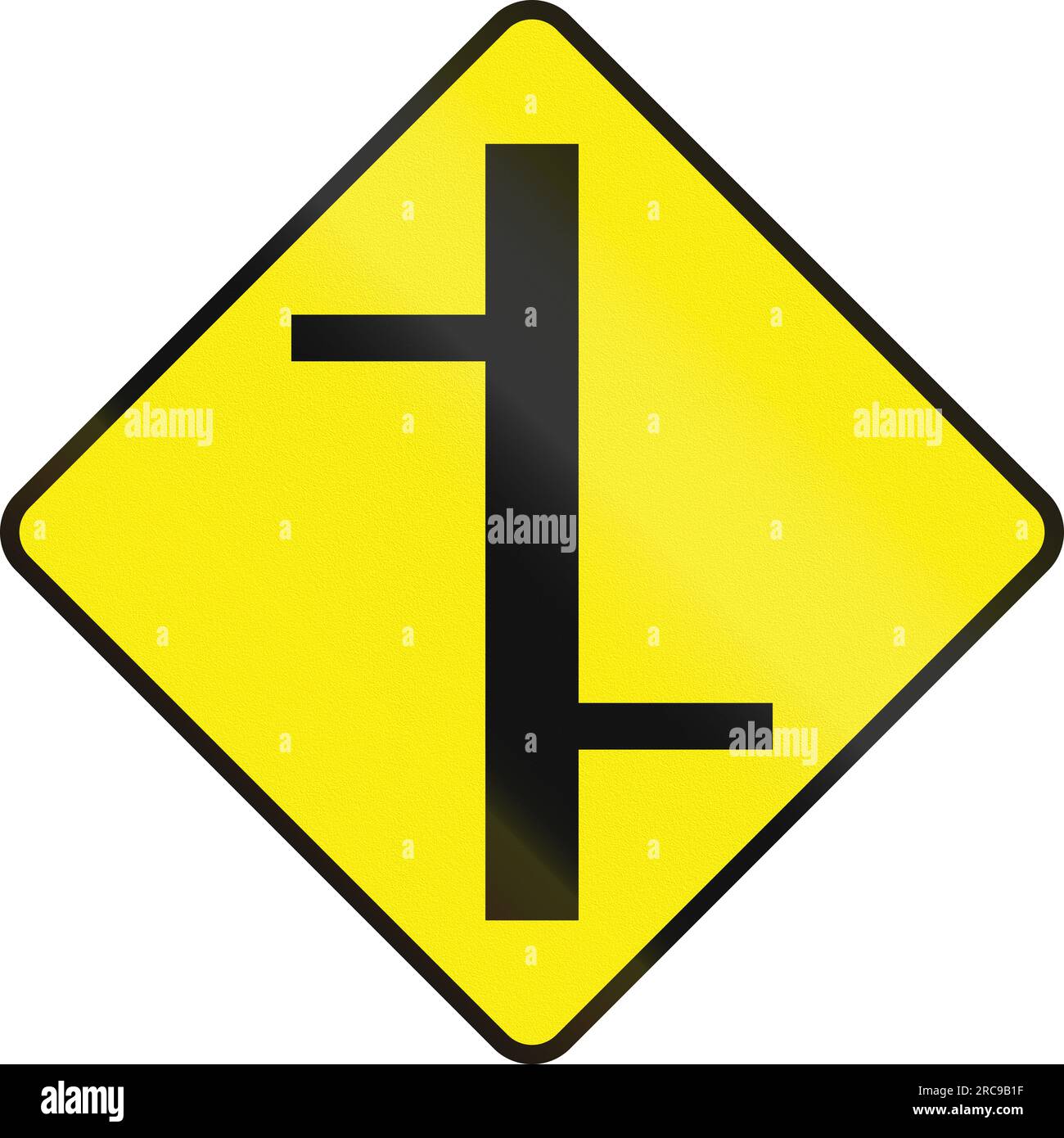 Irish road warning sign - Offset roads intersection ahead Stock Photo ...
