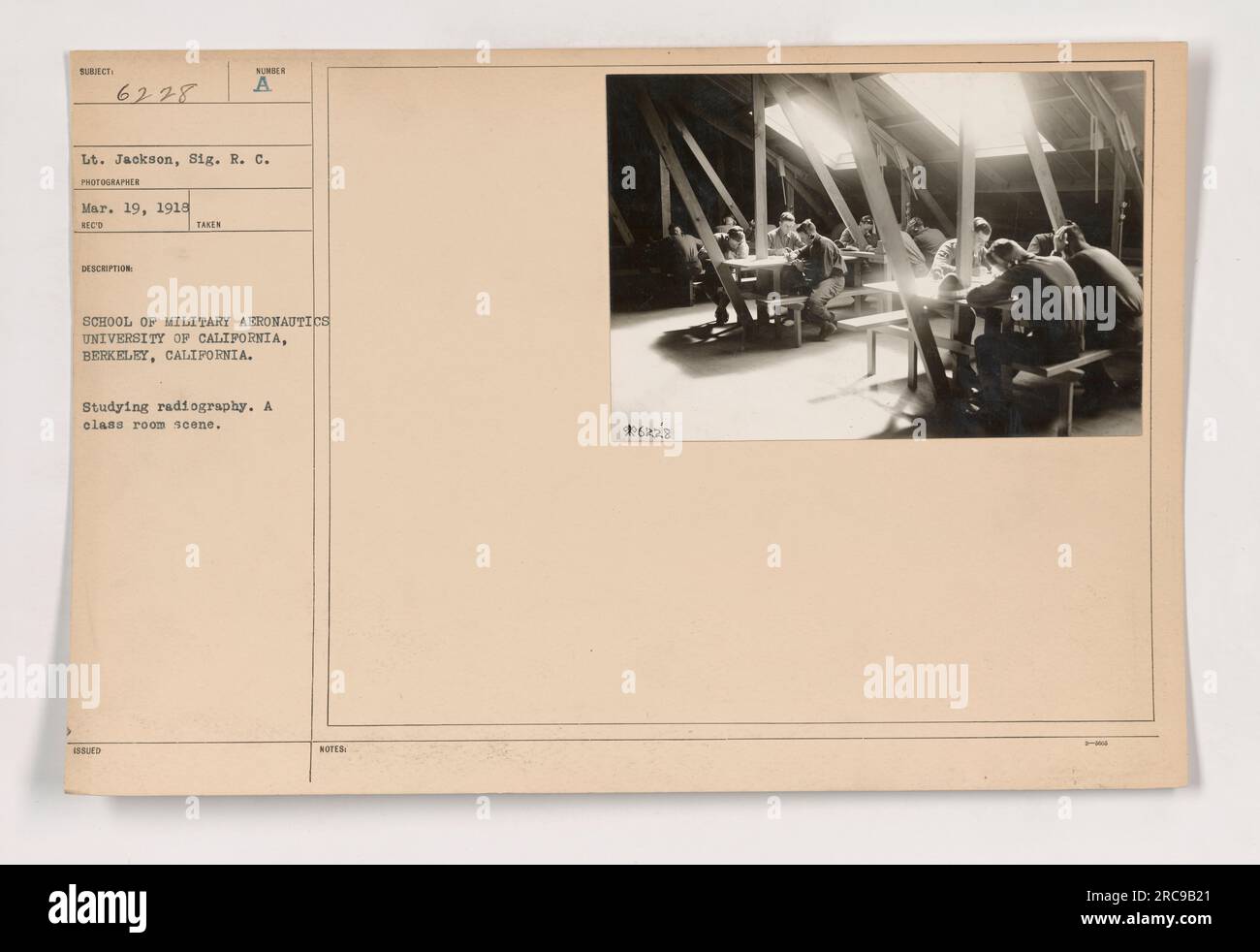 Soldiers studying radiography in a classroom scene at the School of ...