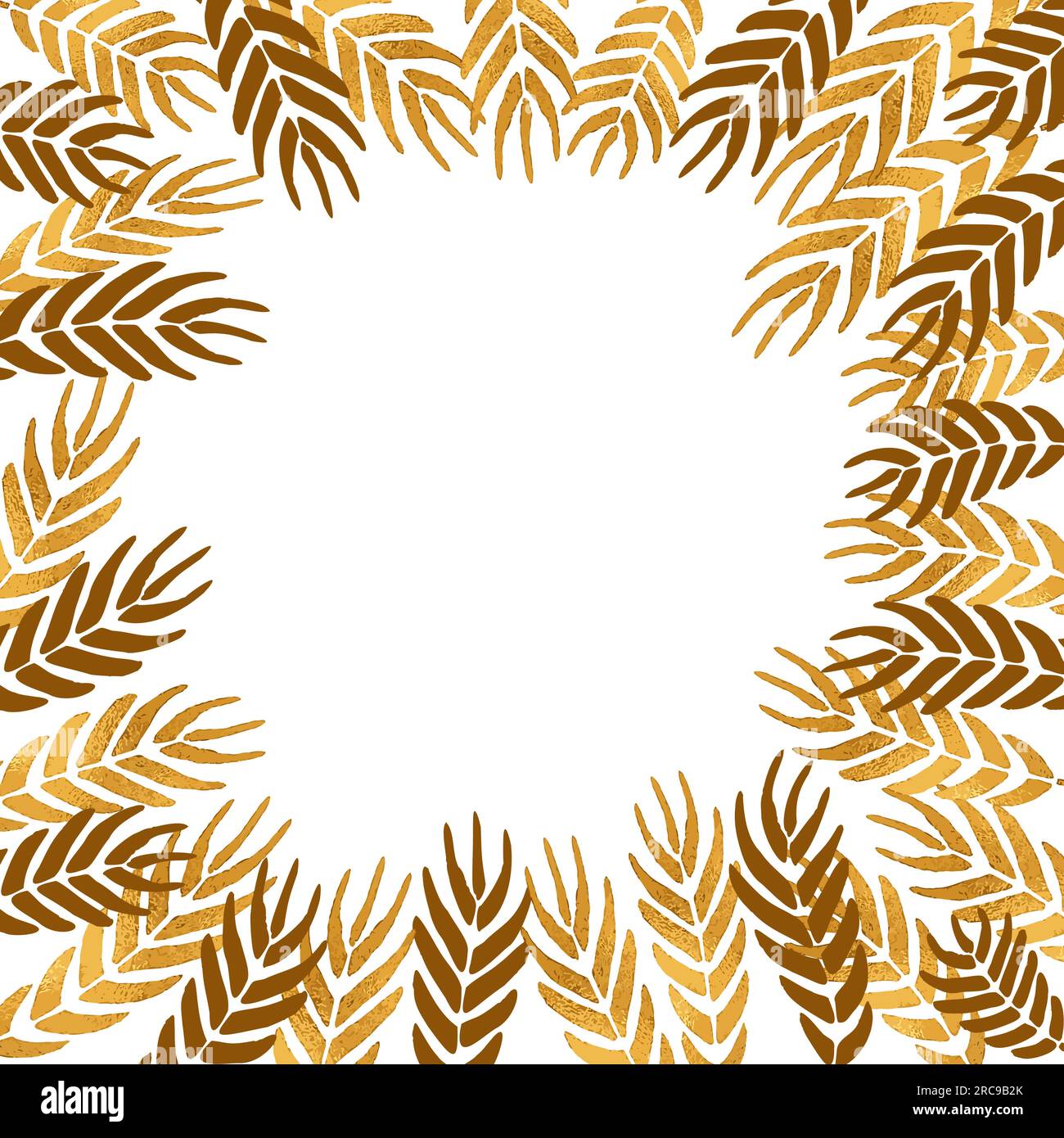 Wheat wreaths and grain spikes frame garland. Vector Isolated on white ...