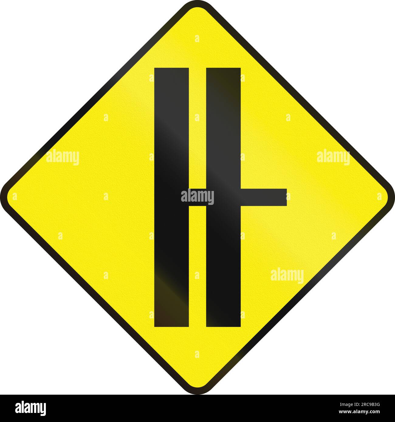 Irish road warning sign - Divided highway intersection ahead Stock ...