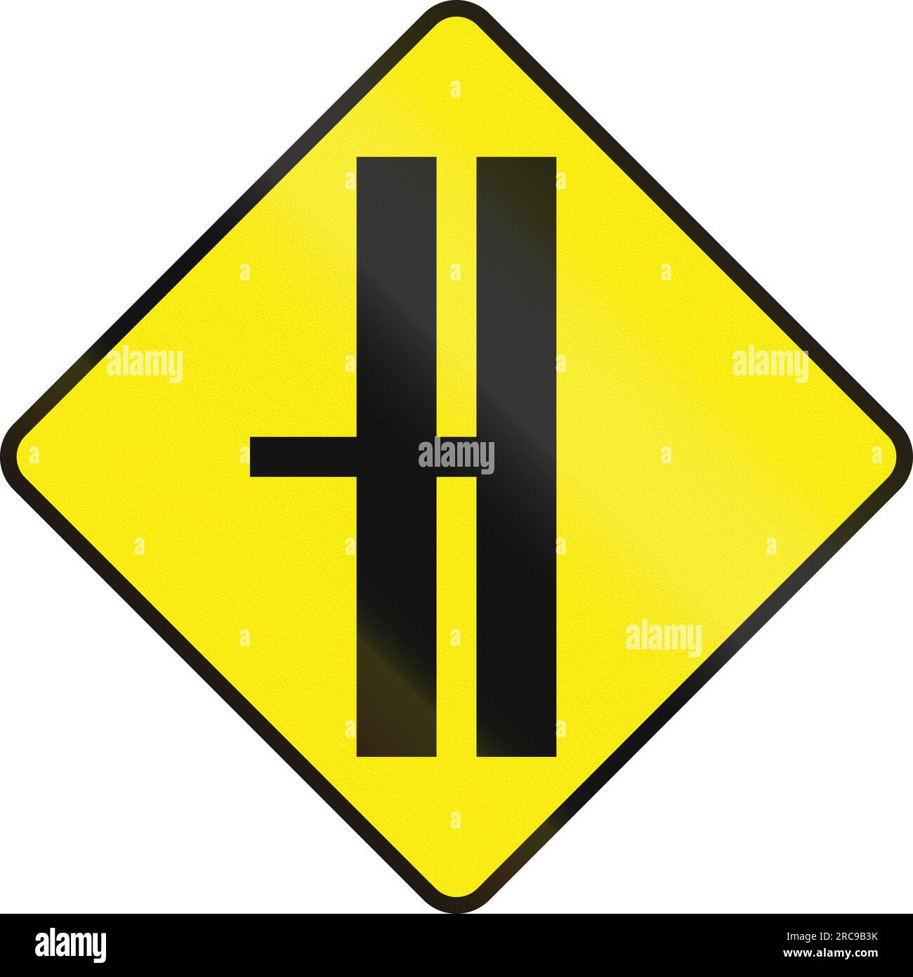 Irish road warning sign - Divided highway intersection ahead Stock ...