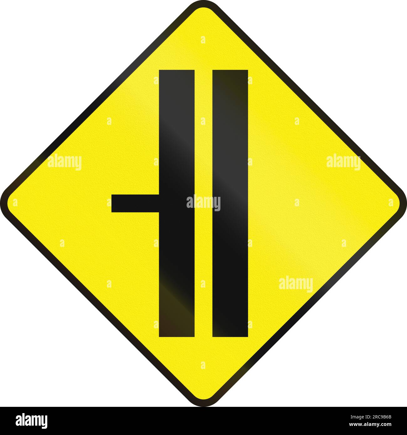 Irish road warning sign - Divided highway intersection ahead Stock ...