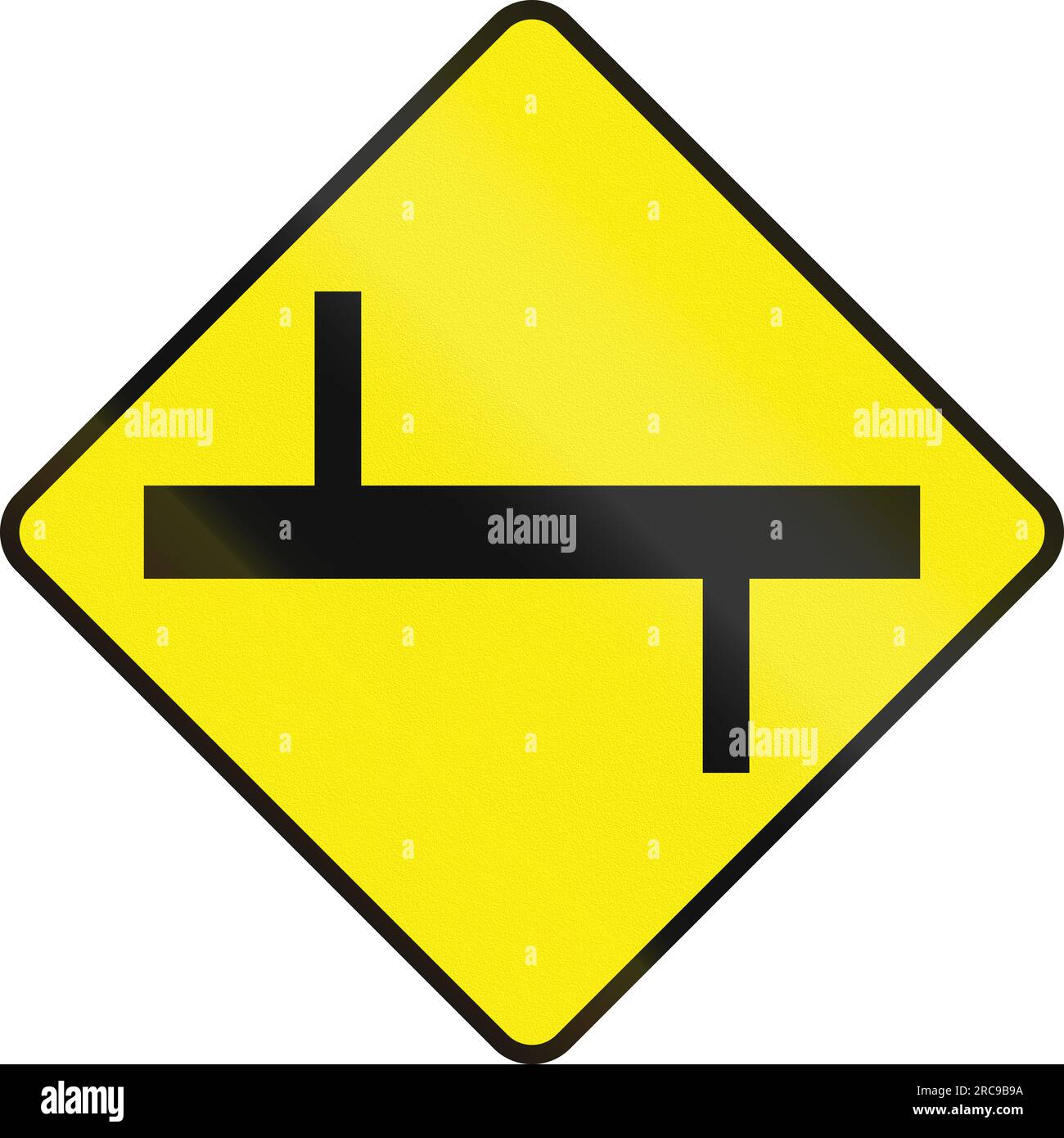 Irish road warning sign - Offset roads intersection ahead Stock Photo ...