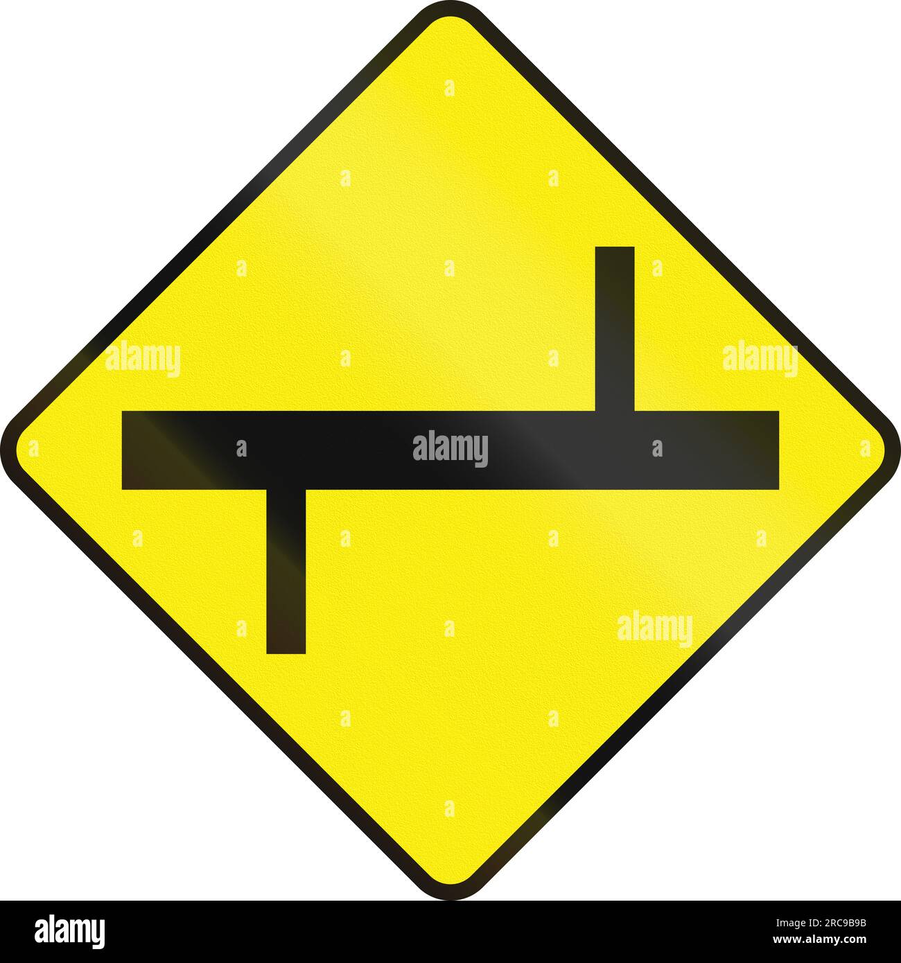 Irish road warning sign - Offset roads intersection ahead Stock Photo ...