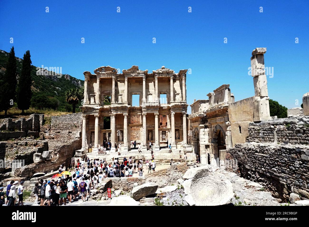 Tourists visit Ephesus ,Turkey Photograph by Dennis Brack Stock Photo ...