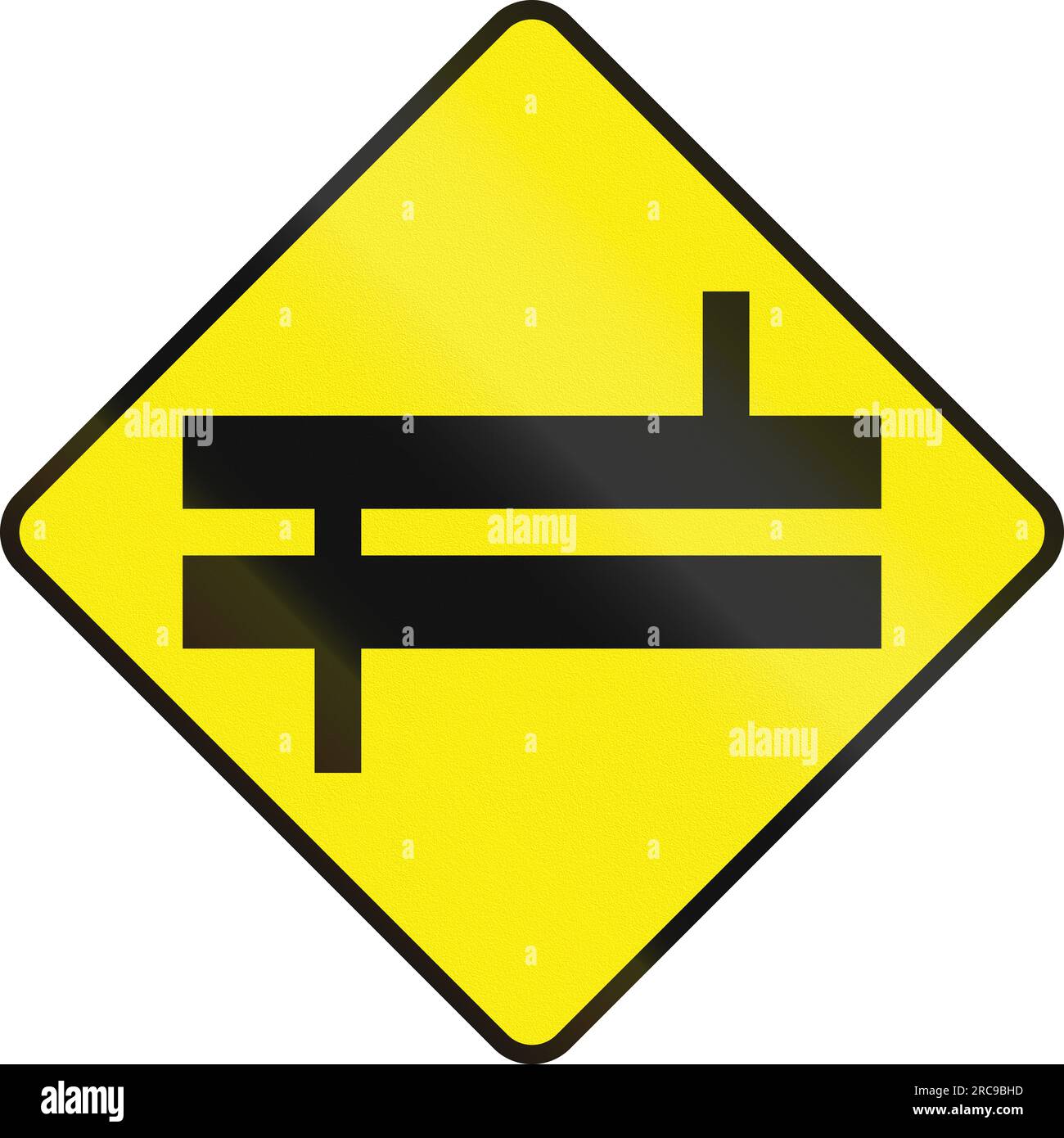 Irish road warning sign - Divided highway intersection ahead Stock ...