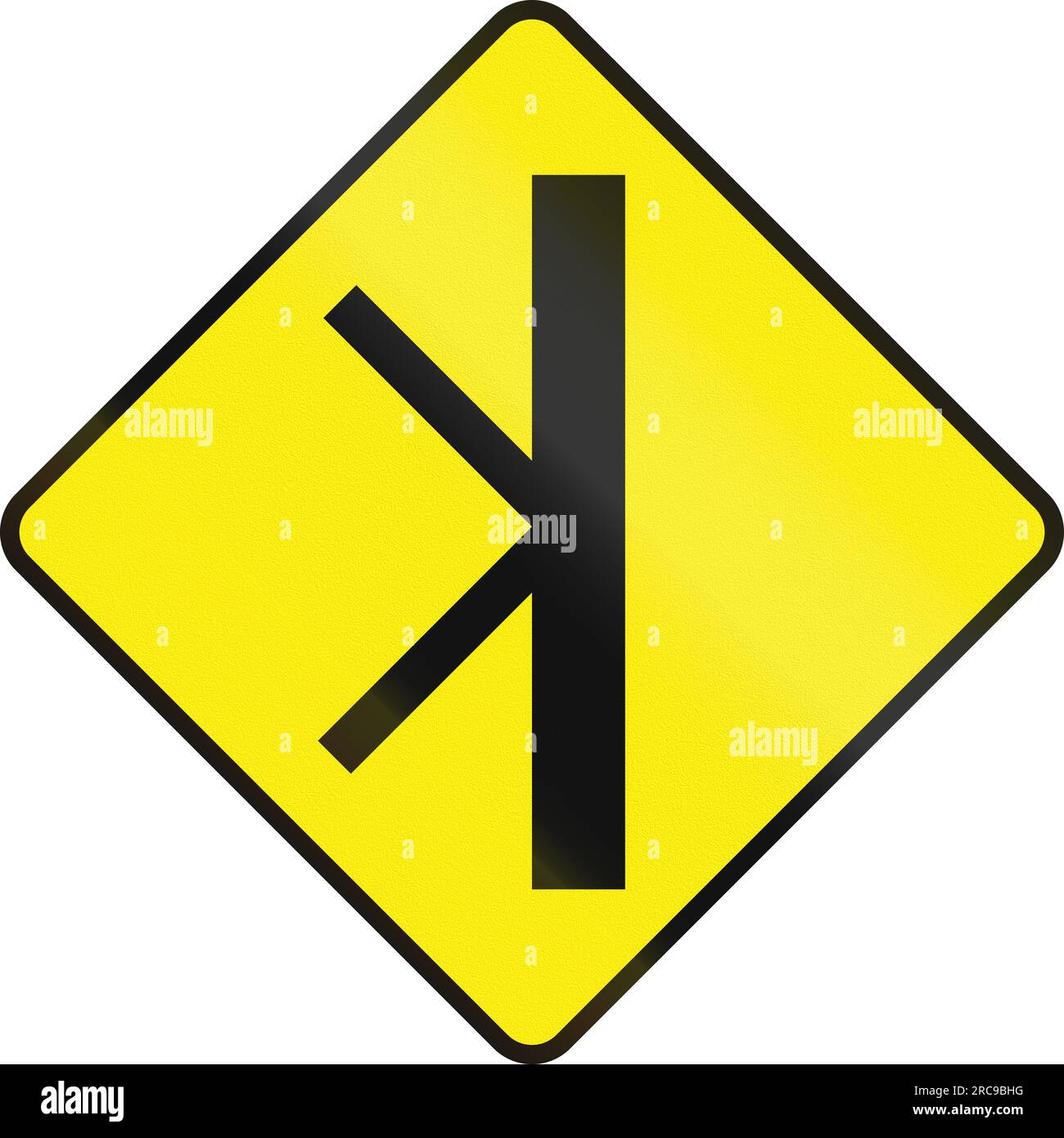 Irish road warning sign - Double 45 degree Intersection ahead Stock Photo - Alamy