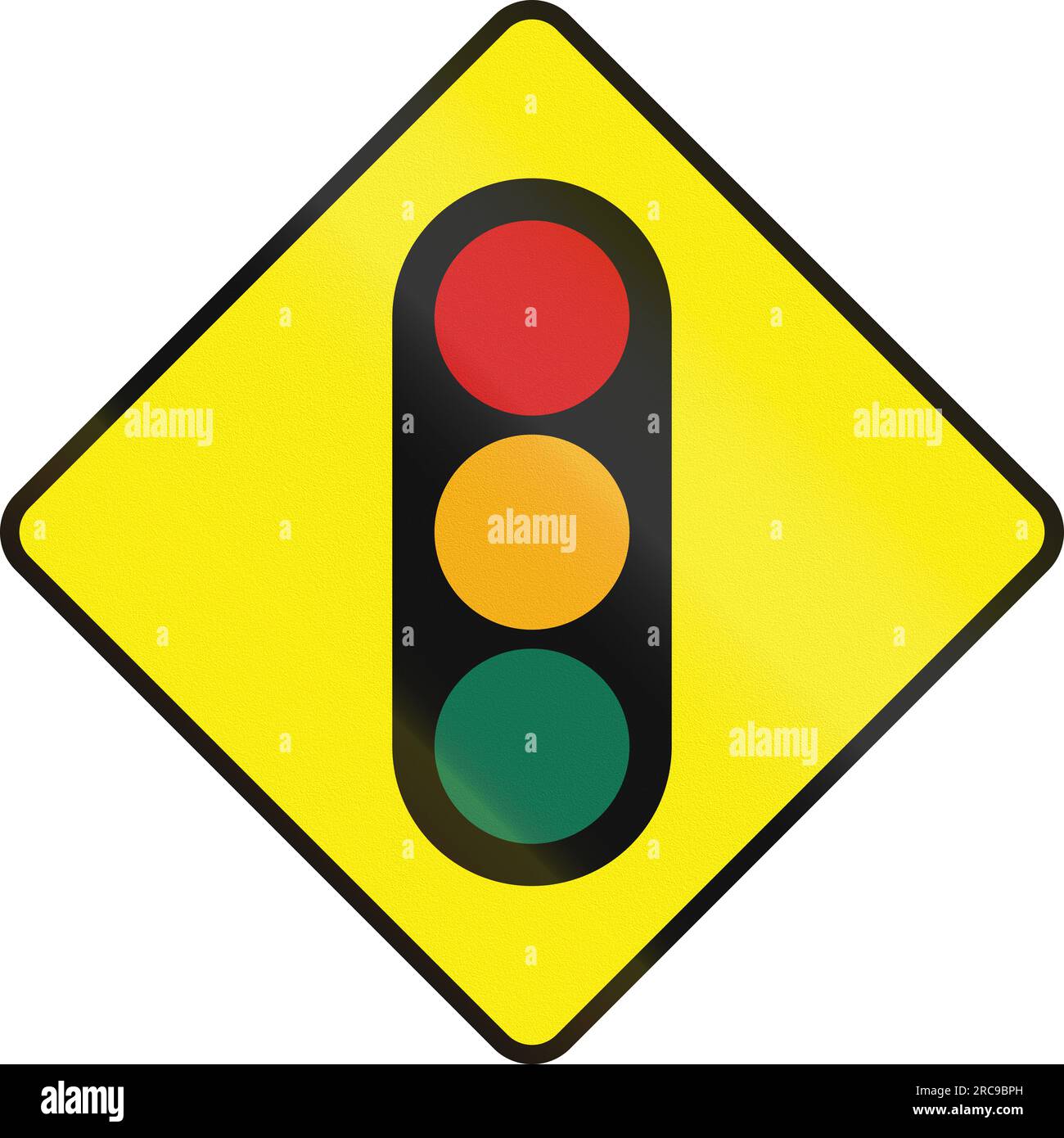 Irish road warning sign: Traffic lights ahead Stock Photo - Alamy