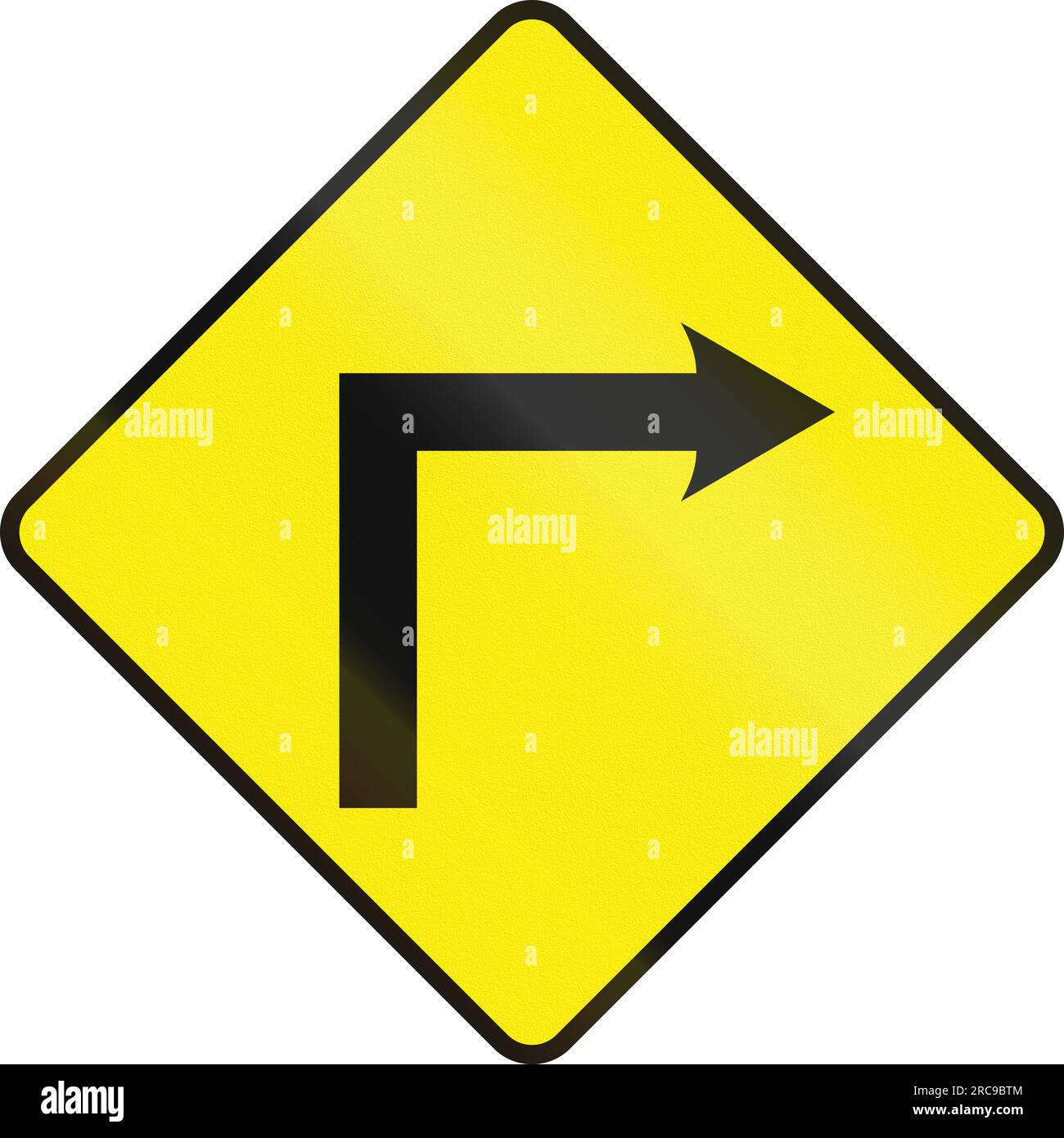 Irish road warning sign: Right curve ahead Stock Photo - Alamy