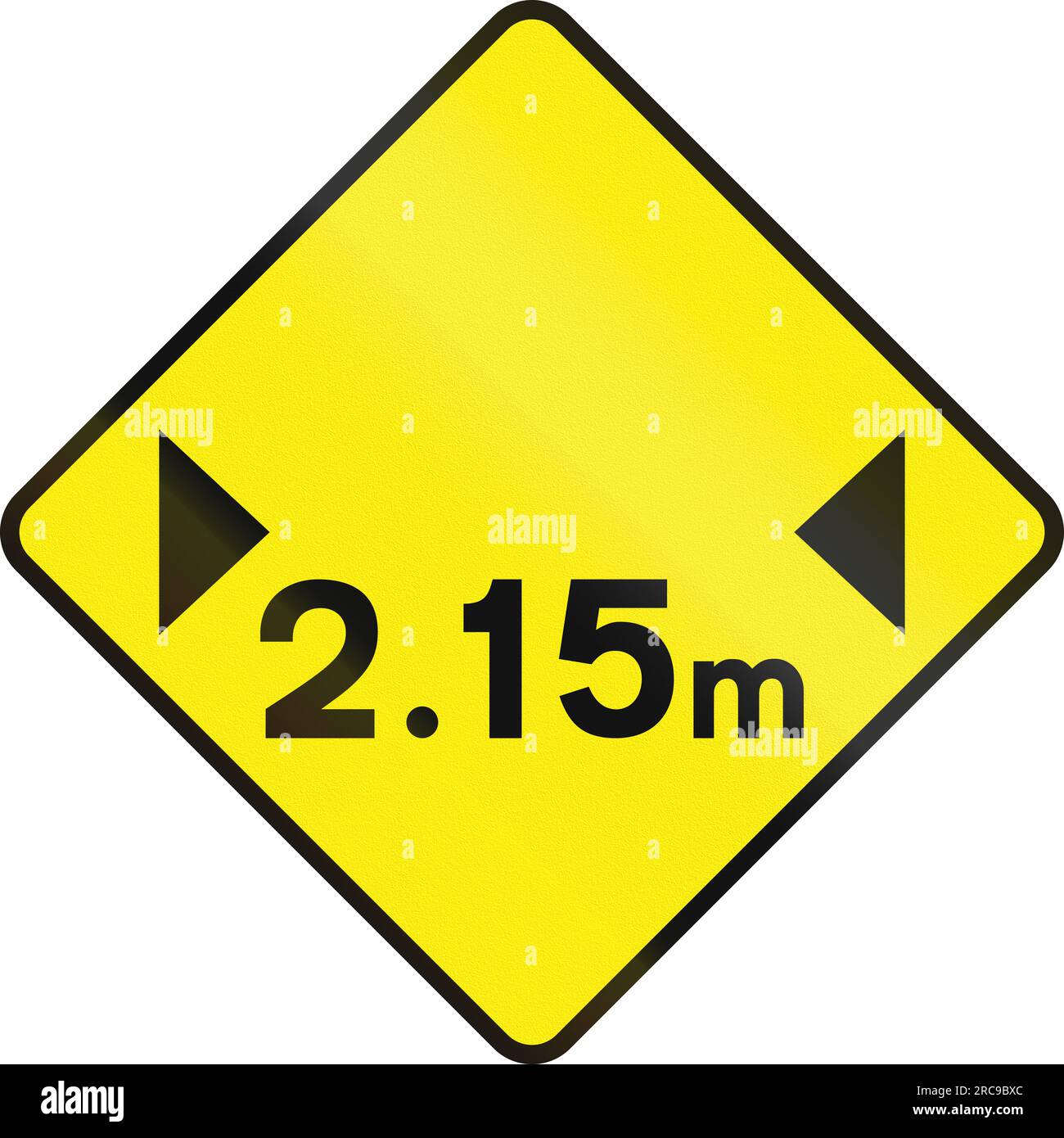 Warning road sign in Ireland: Width restriction ahead in meters Stock ...