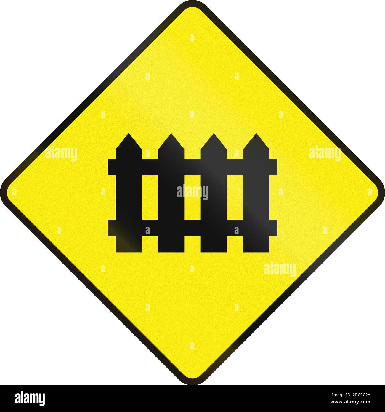Irish warning road sign - Barrier level crossing Stock Photo - Alamy
