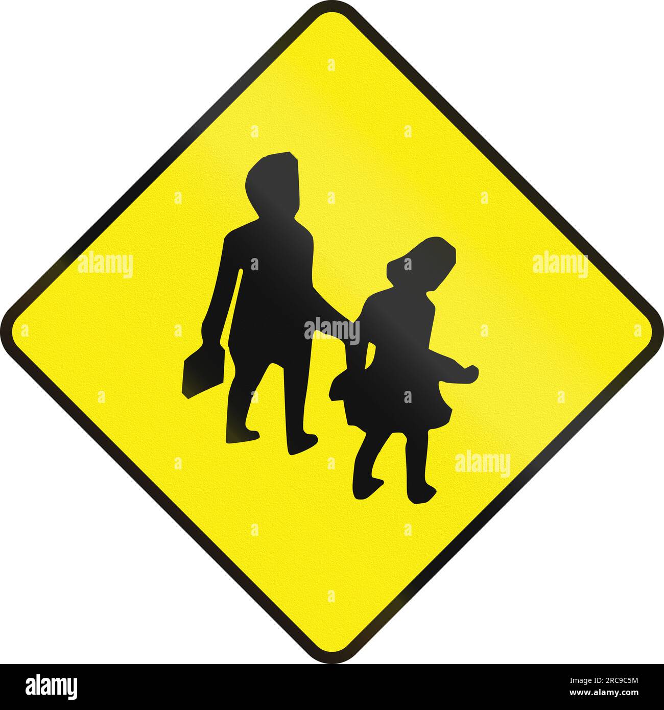 Warning road sign in Ireland - School zone Stock Photo - Alamy