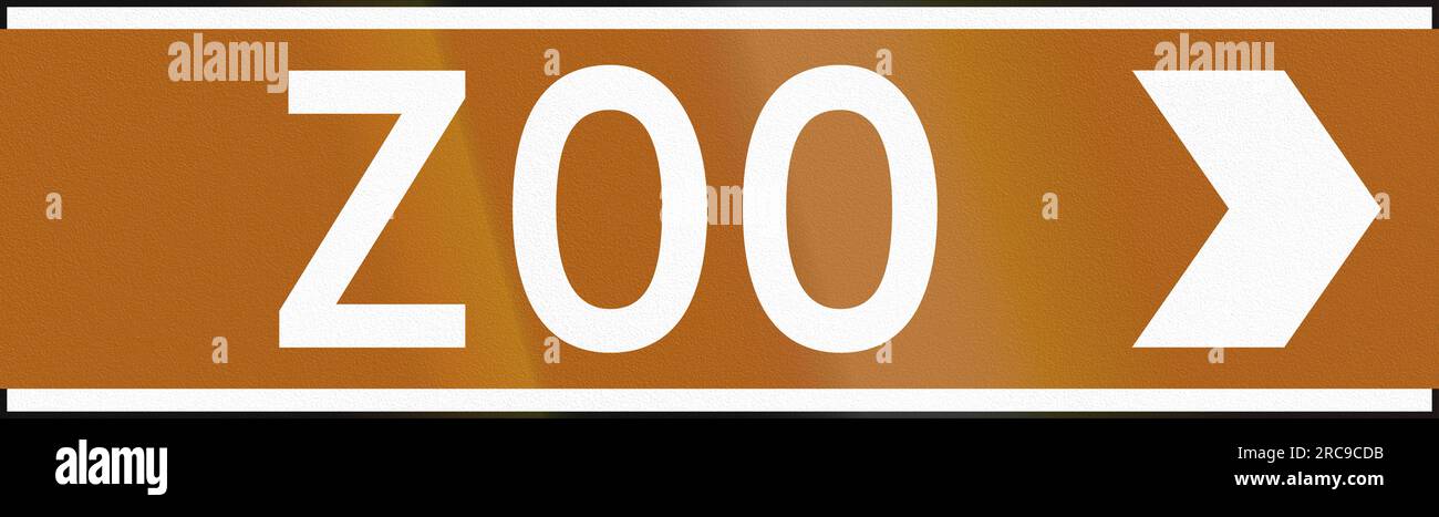 Australian road sign - Zoo on the right Stock Photo - Alamy