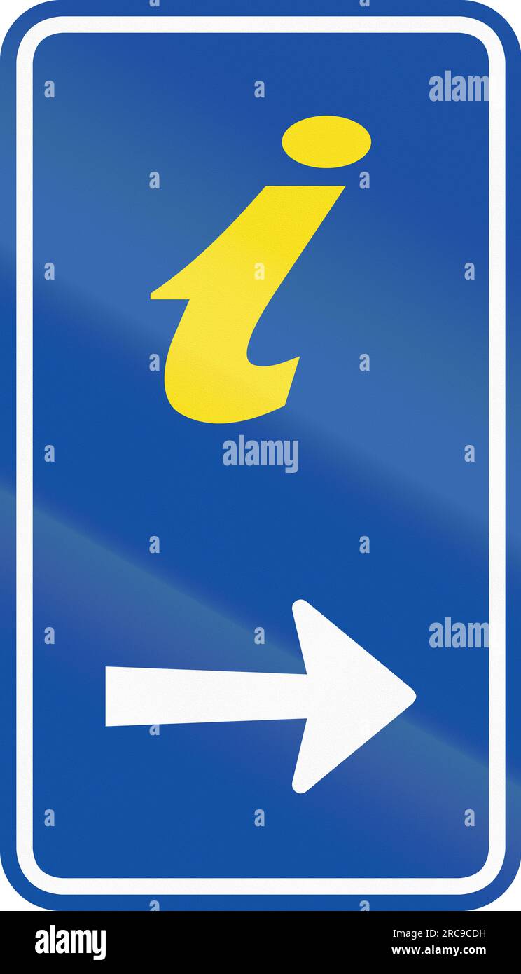 Australian traffic sign: Information center on the right Stock Photo ...
