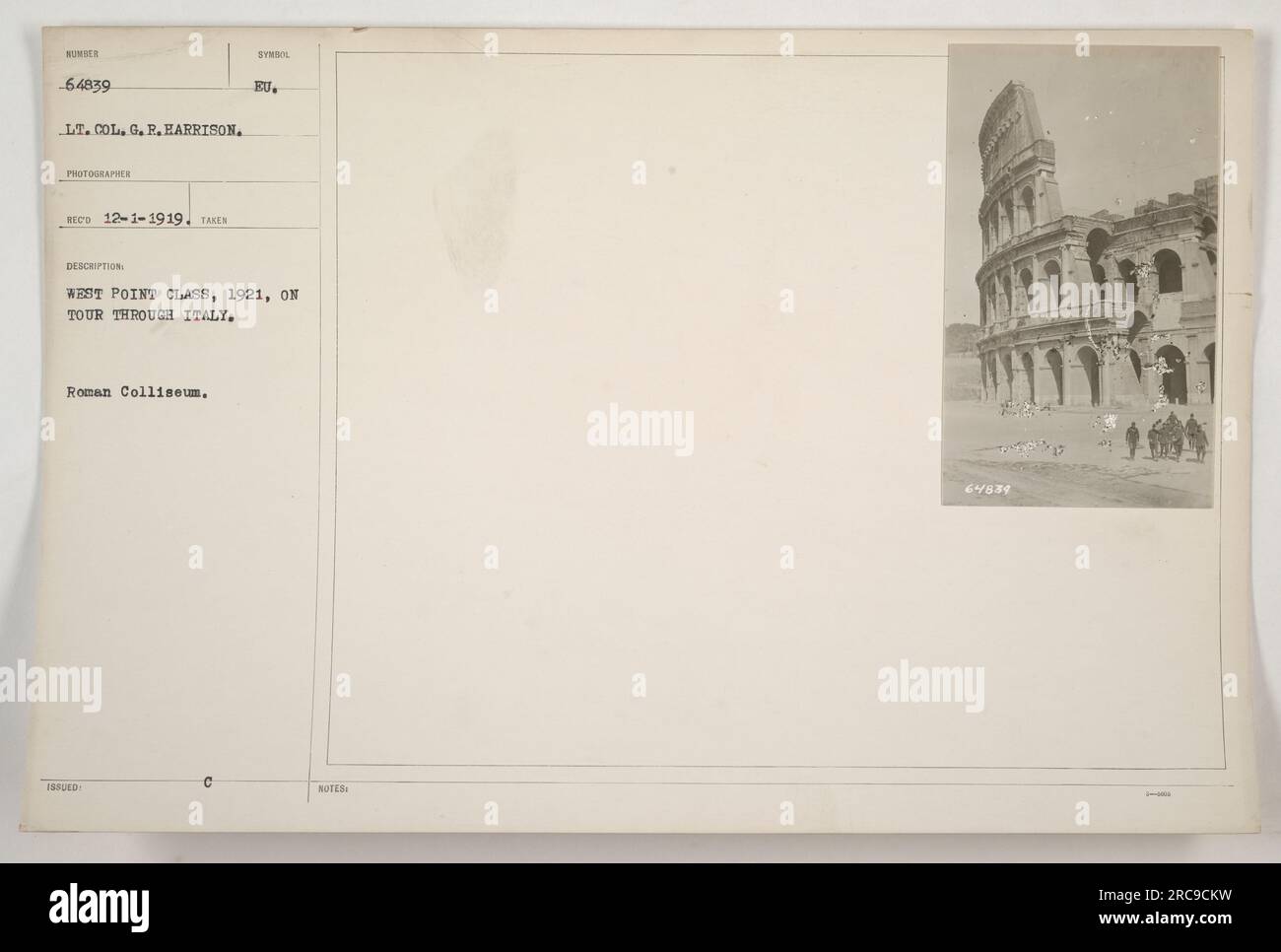 "West Point Class 1921 visiting the Roman Coliseum in Italy. Photo ...